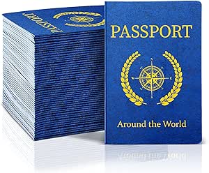 Amazon.com: Woanger 50 Pcs Blank Passport Book Blue Passport Notebook ...