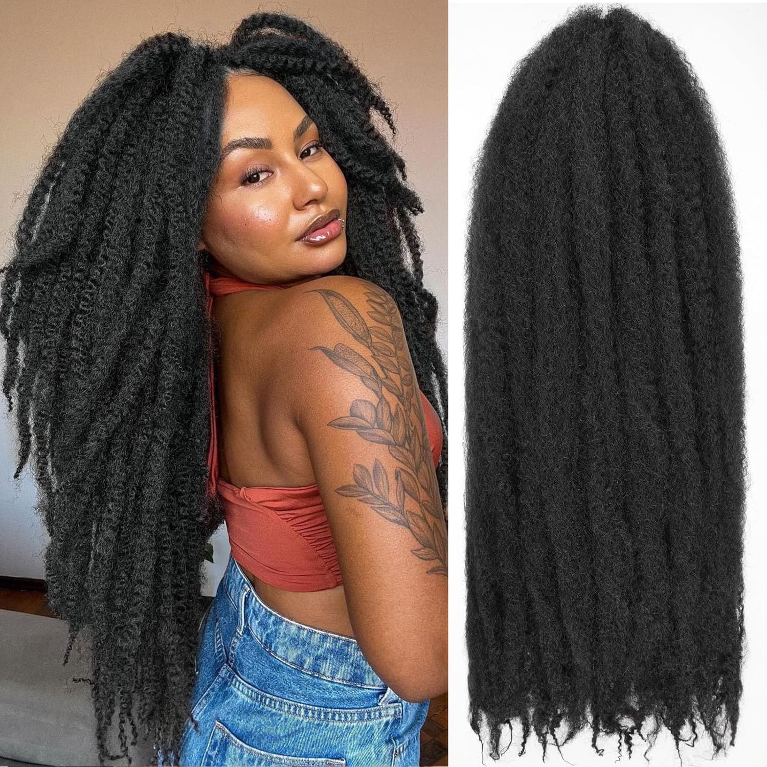 Mscat Marley Twist 24 Pouces Cheveux Synthétiques Afro Kinky Curly - 8 ...
