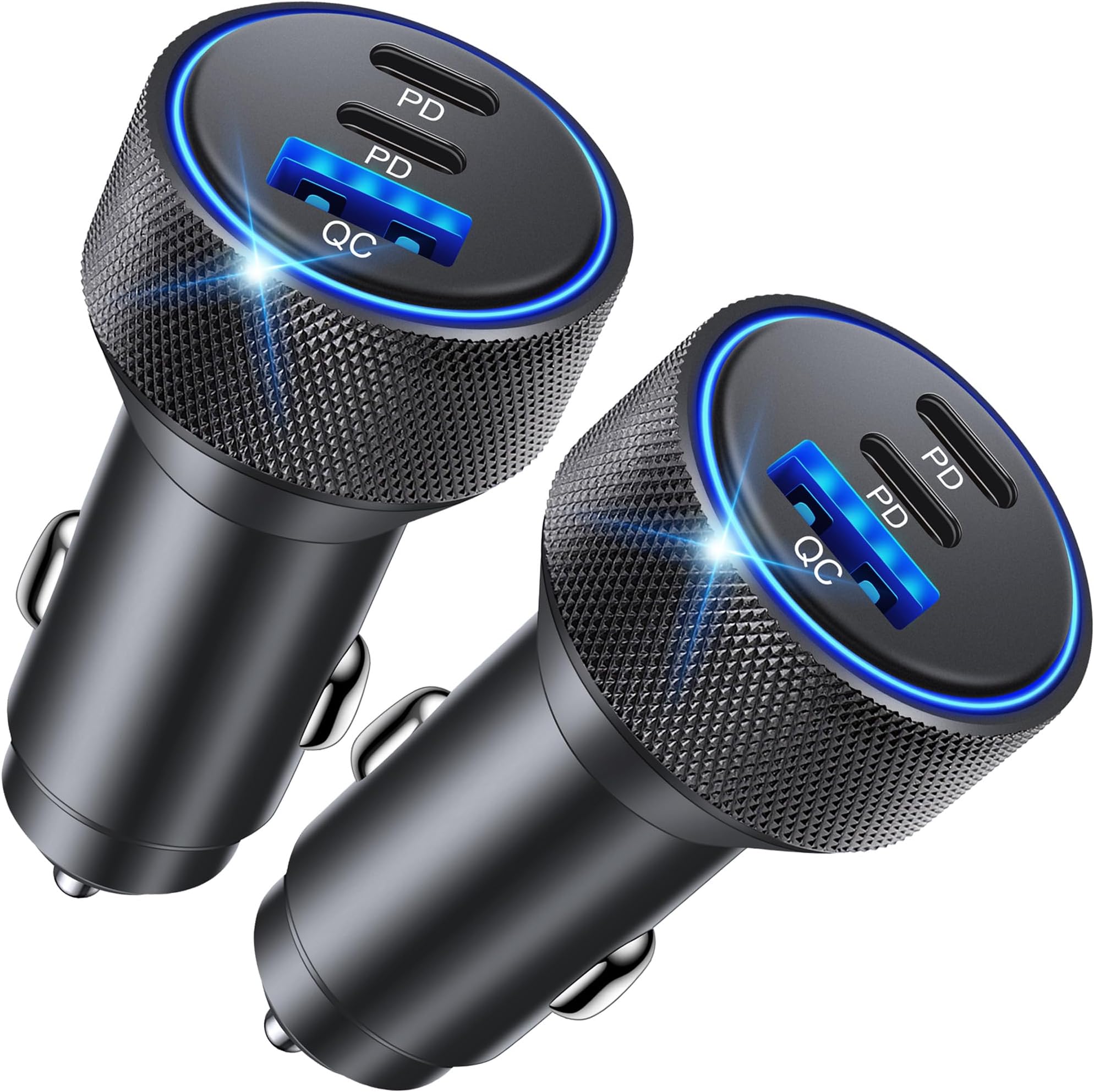 Amazon.com: USB C Car Charger, 2Pack 3-Port 67W Dual USB-C & USB-A ...