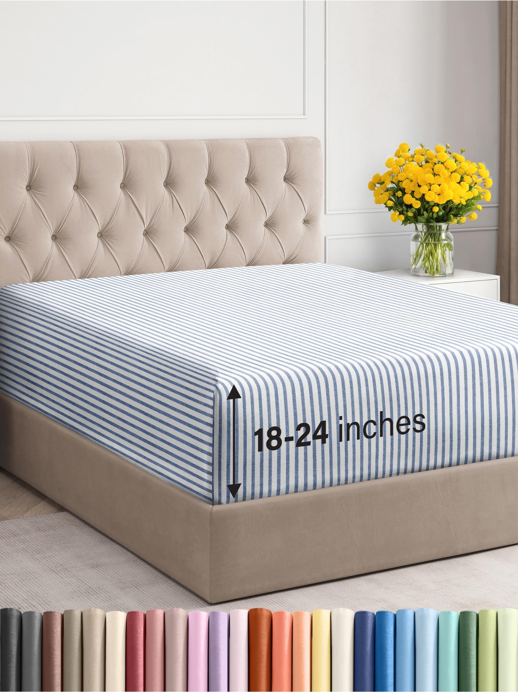 Amazon.com: Extra Deep King Fitted Sheet - Hotel Luxury Single Fitted ...