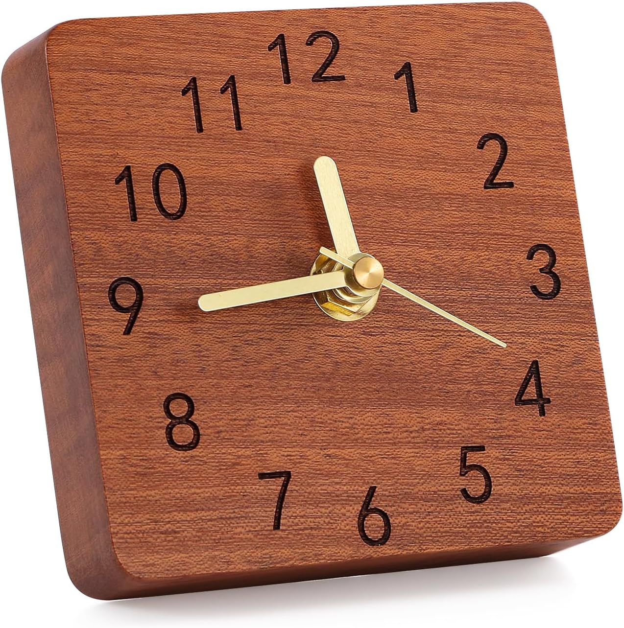 Amazon.com: Kattepote Wooden Table Clock on Stand, Decorative Battery ...