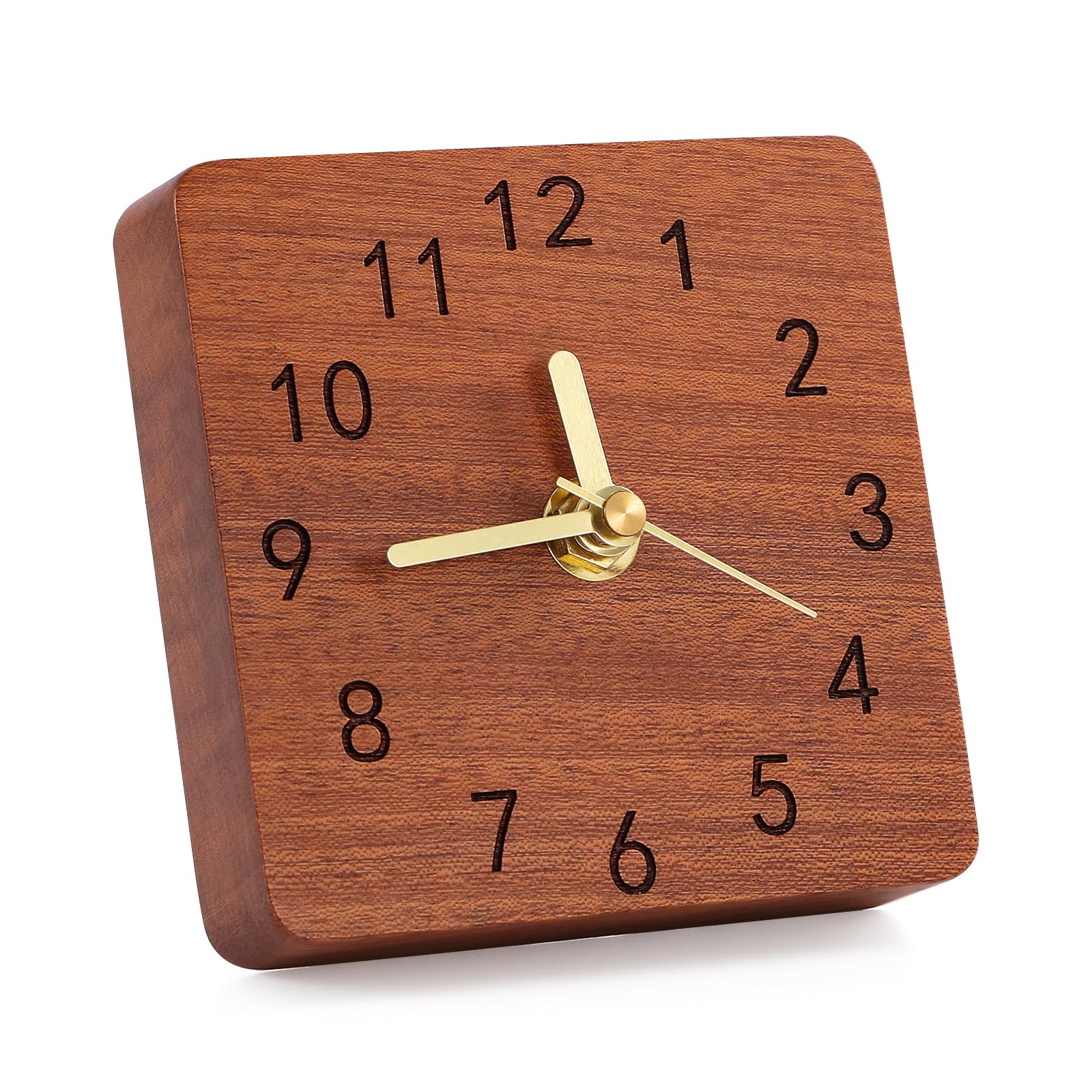 Amazon.com: Kattepote Wooden Table Clock on Stand, Decorative Battery ...