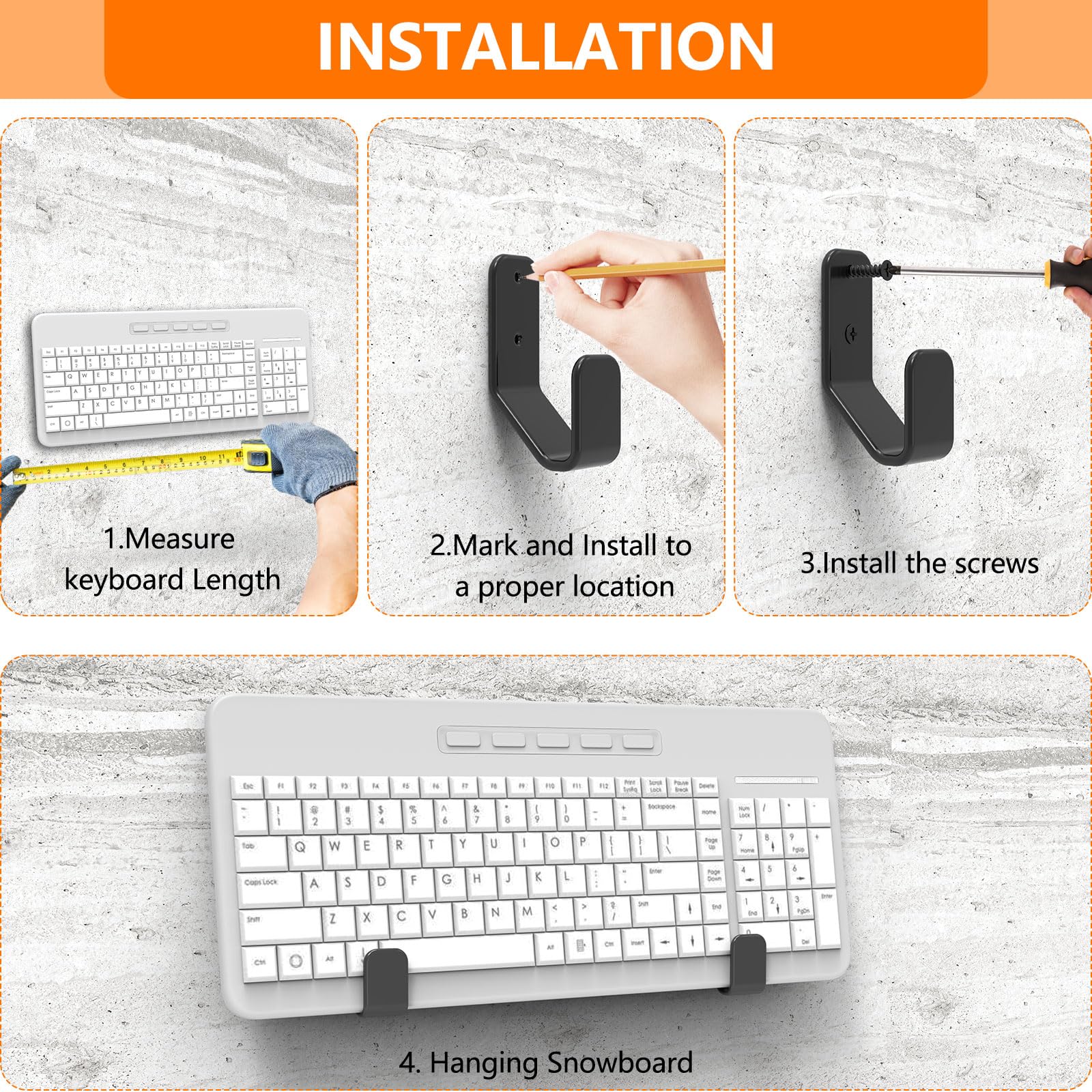 Snapklik.com : Appacare 2-in-1 Keyboard Wall Mount - Metal Hanger