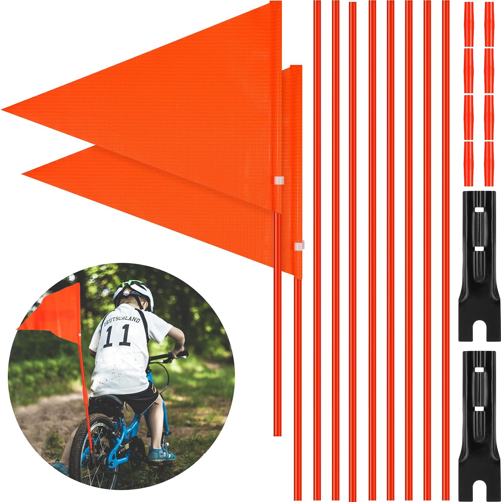 Amazon.com : 4 Pcs Upgraded Bike Flags with Pole, 6 ft High Visibility ...