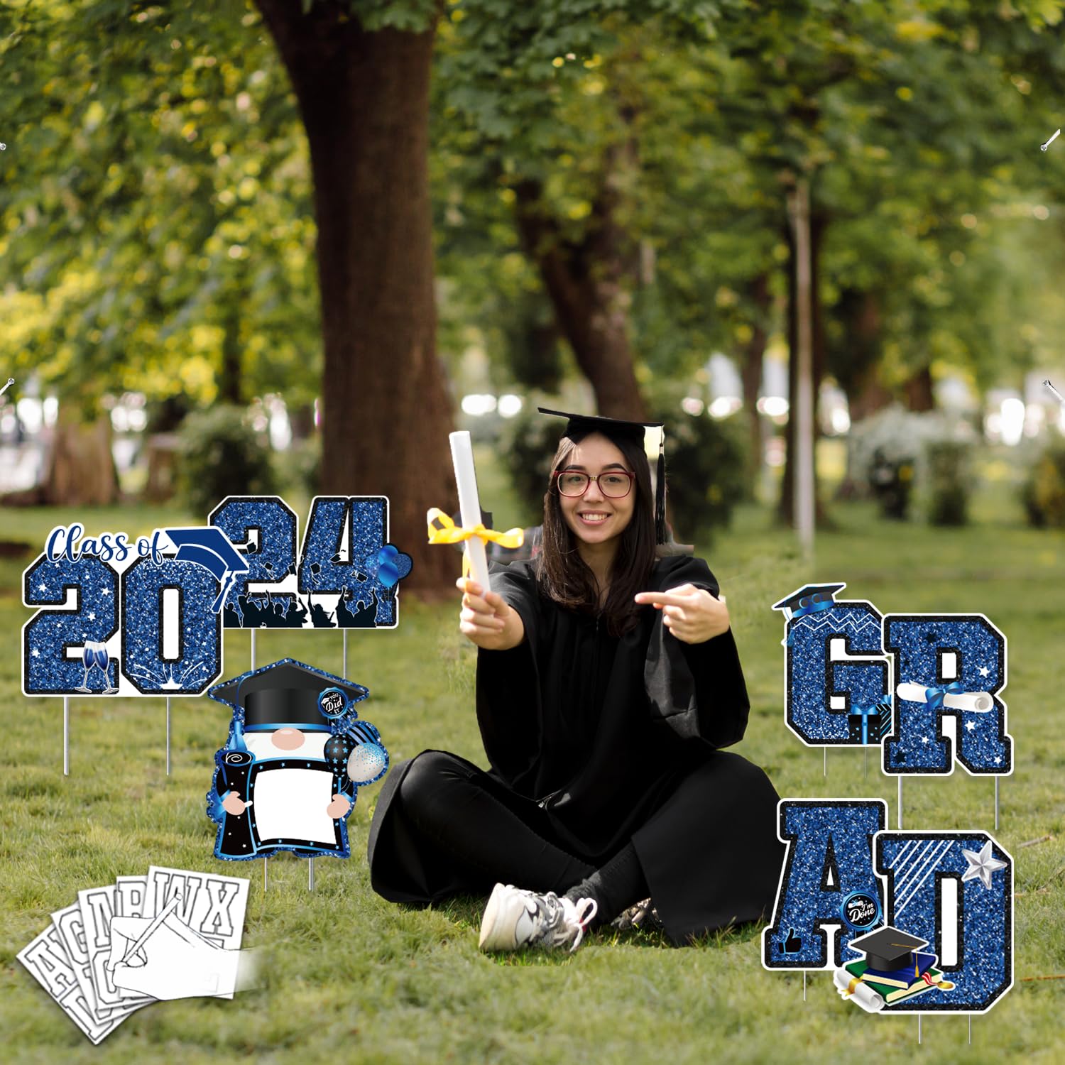Snapklik.com : Graduation Banner 2024 Personalized, Blue Graduation ...