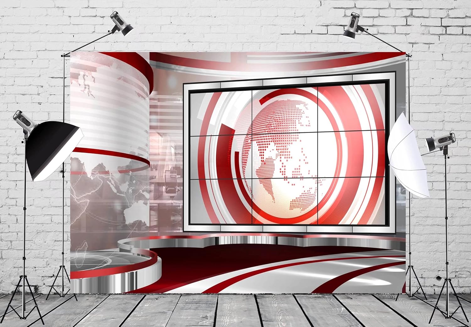 Amazon.com: CORFOTO Fabric 9x6ft News Backdrop Photography TV Show News ...