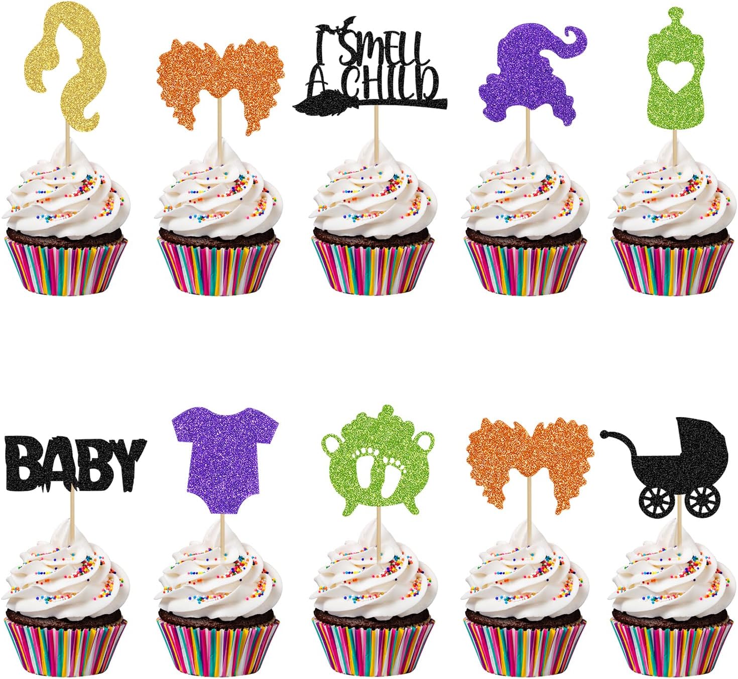 Amazon.com: I Smell A Child Cupcake Toppers Hocus Pocus Cupcake Toppers ...