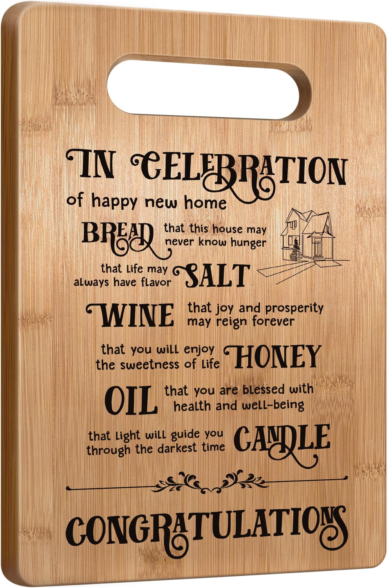 Amazon.com: Housewarming Gifts: New Home Cutting Board for Happy New ...