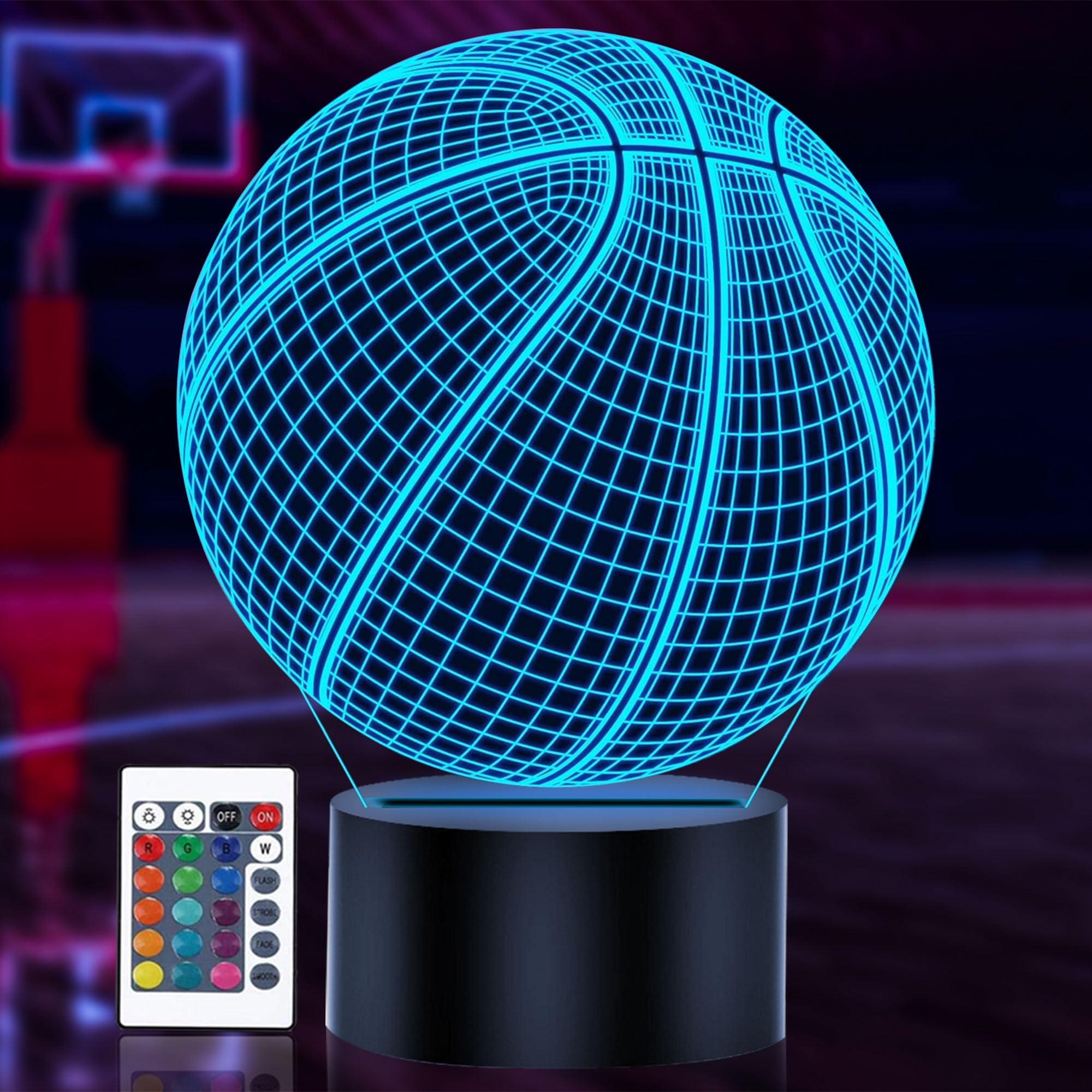 Generic Basketball 3D Illusion Night Light - Light Up Basketball ...