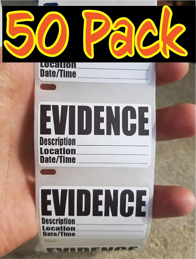 Amazon.com: 50PCS Evidence Collection Stickers Tags Scene Setting ...