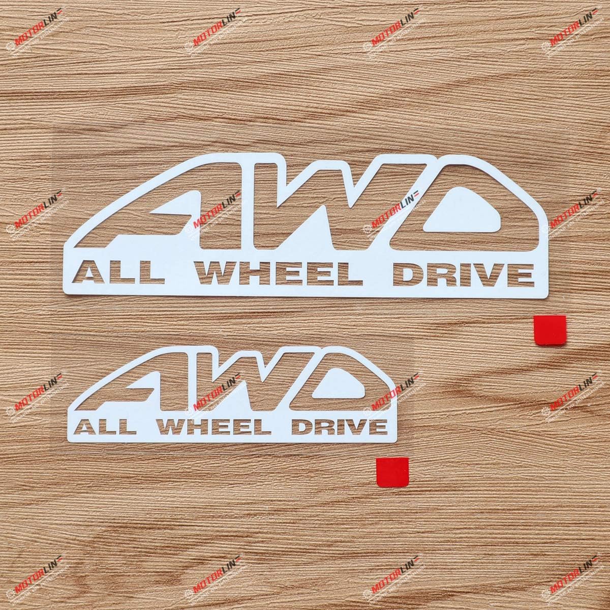 Amazon.com: AWD All-Wheel Drive Car Decal Vinyl Sticker - 2 Pack White ...