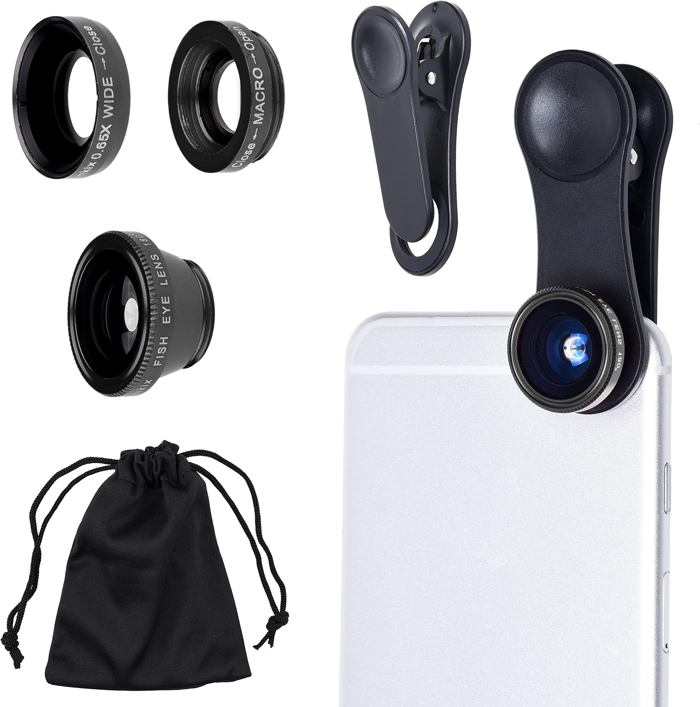 Amazon.com: Universal 3 in 1 Cell Phone Camera Lens Kit for Smartphones ...