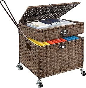 Amazon.com : ETRONIK Rolling File Cabinet, Updated 2 Layer File ...