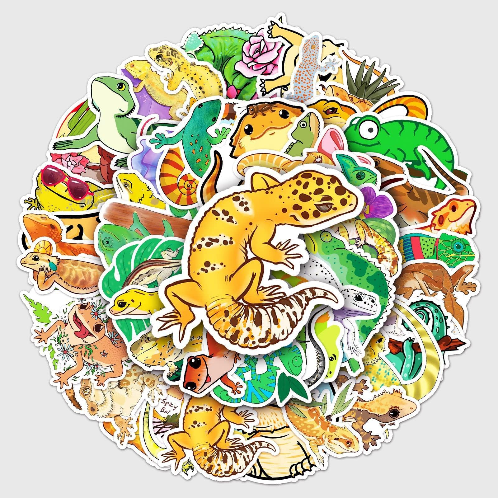 Amazon.com: Gecko Stickers 50pcs Lizard Gecko Animal Stickers Decals ...