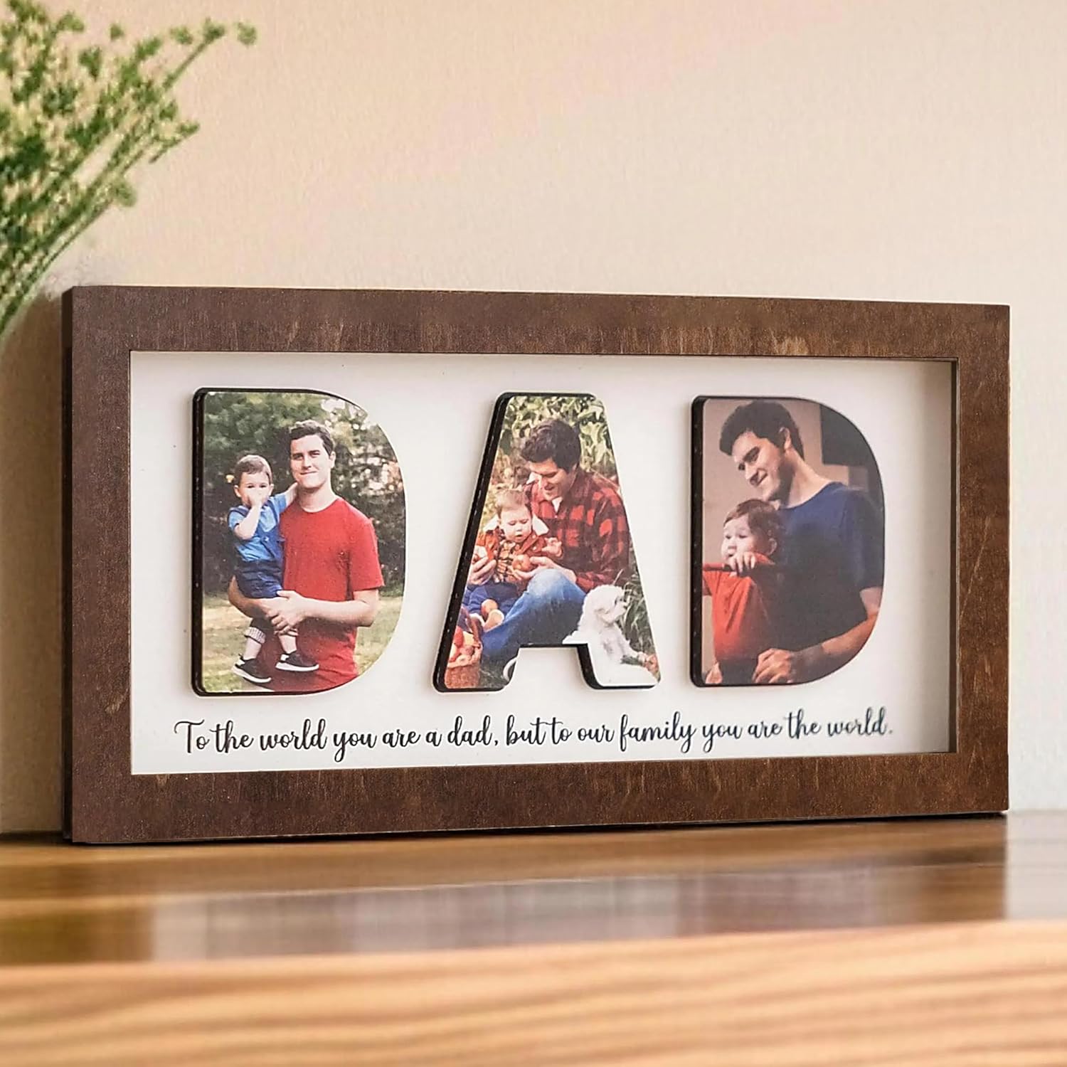 Amazon.com: Personalized Photo Frame for Dad, Custom Wooden Father Gift ...