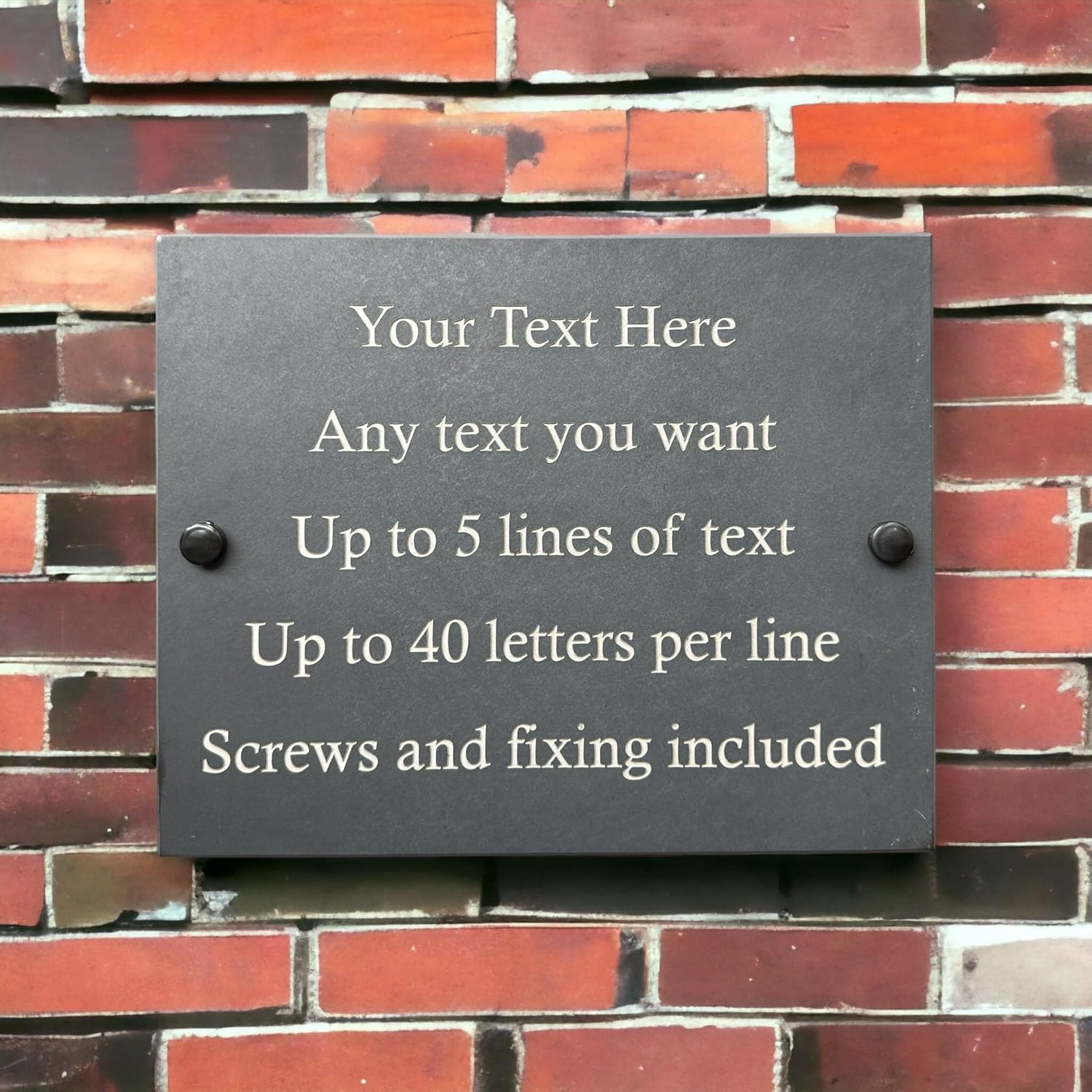 Personalised Engraved Large Slate Plaque/Sign with wall fixings ...