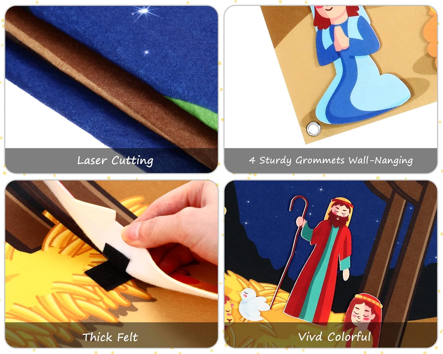 Buy Christmas Nativity Scene Felt Story Board Set for Toddlers Children ...