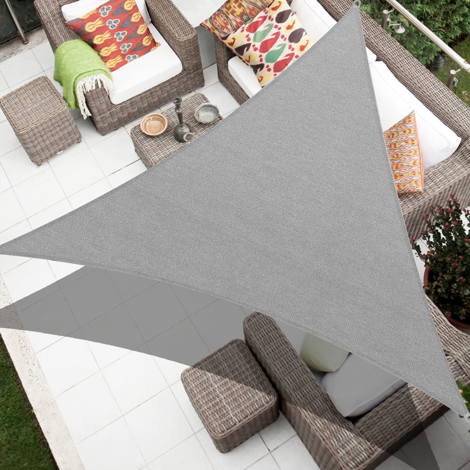 Amazon.com : KAMEA KENNA 12' x 12' x 12' Gray Triangle Sun Shade Sail ...