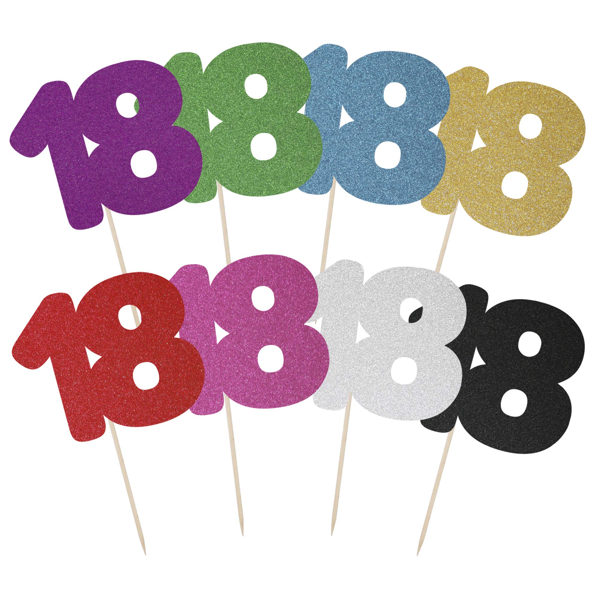 Large Number 18 Glitter Cake Topper (Black Glitter) : Amazon.co.uk: Grocery