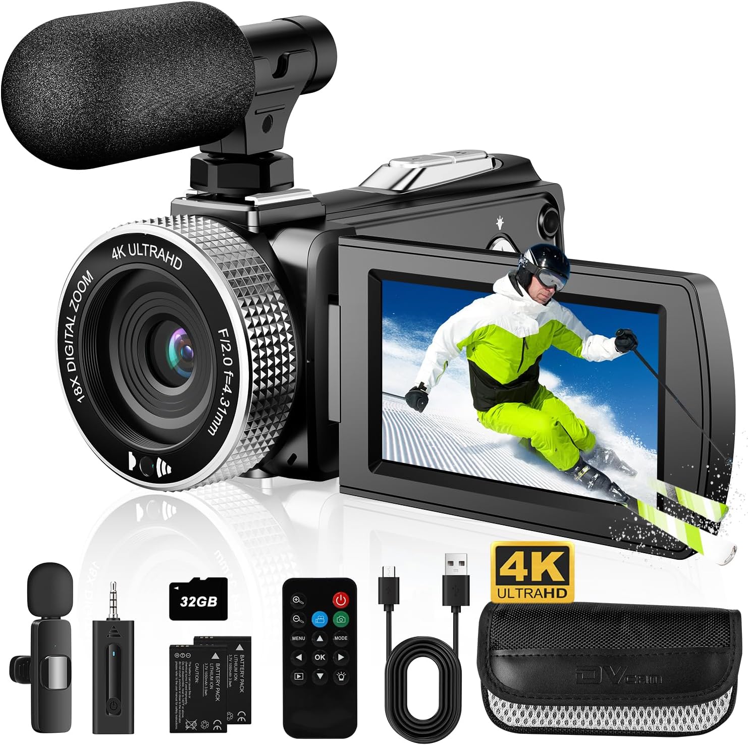 Amazon.com : Rumyums Camcorder Video Camera 4K 60FPS 48MP Vlogging ...