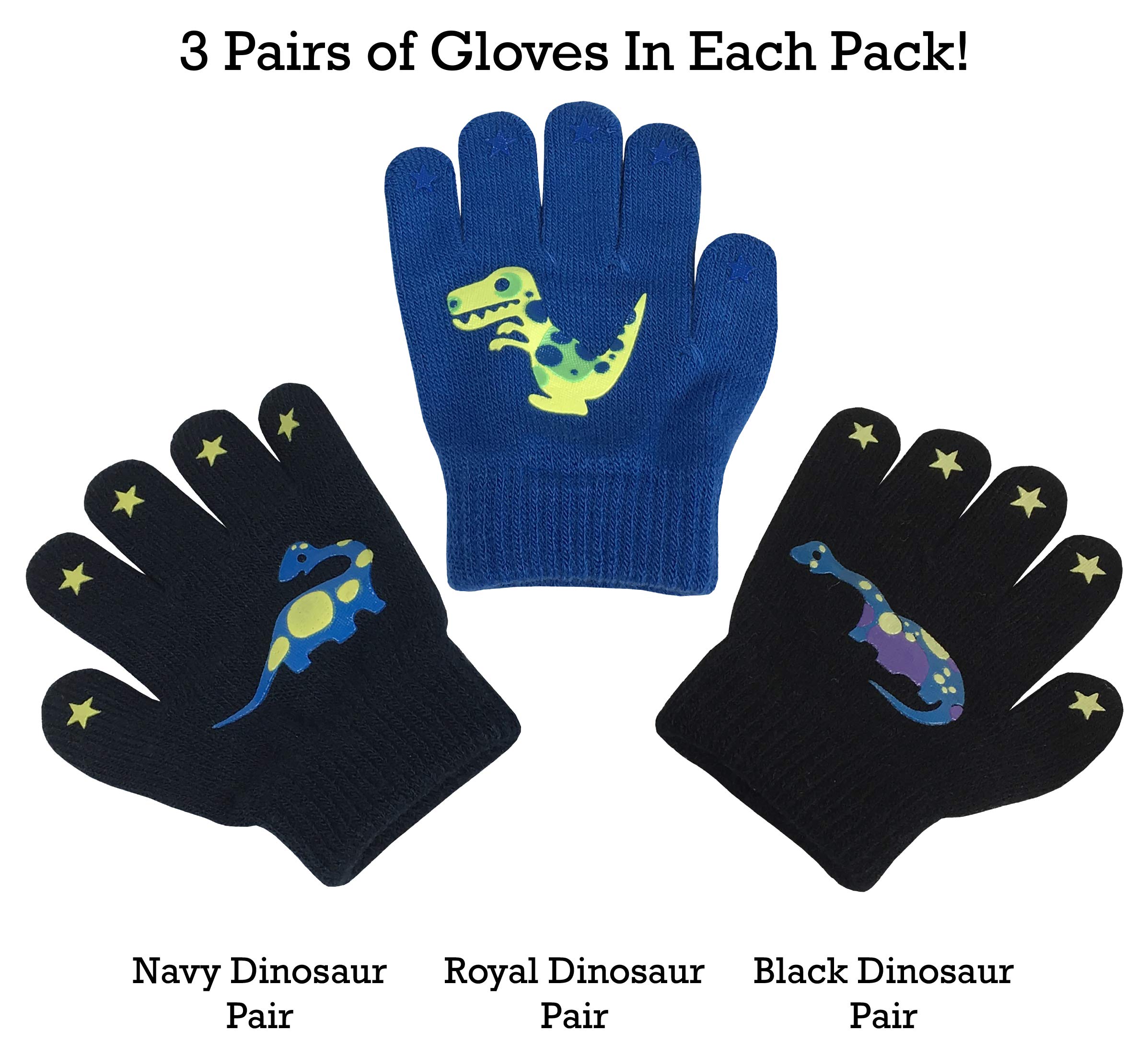 Snapklik.com : NIce Caps Boys Magic Stretch Gloves 3 Pair Pack Assortment
