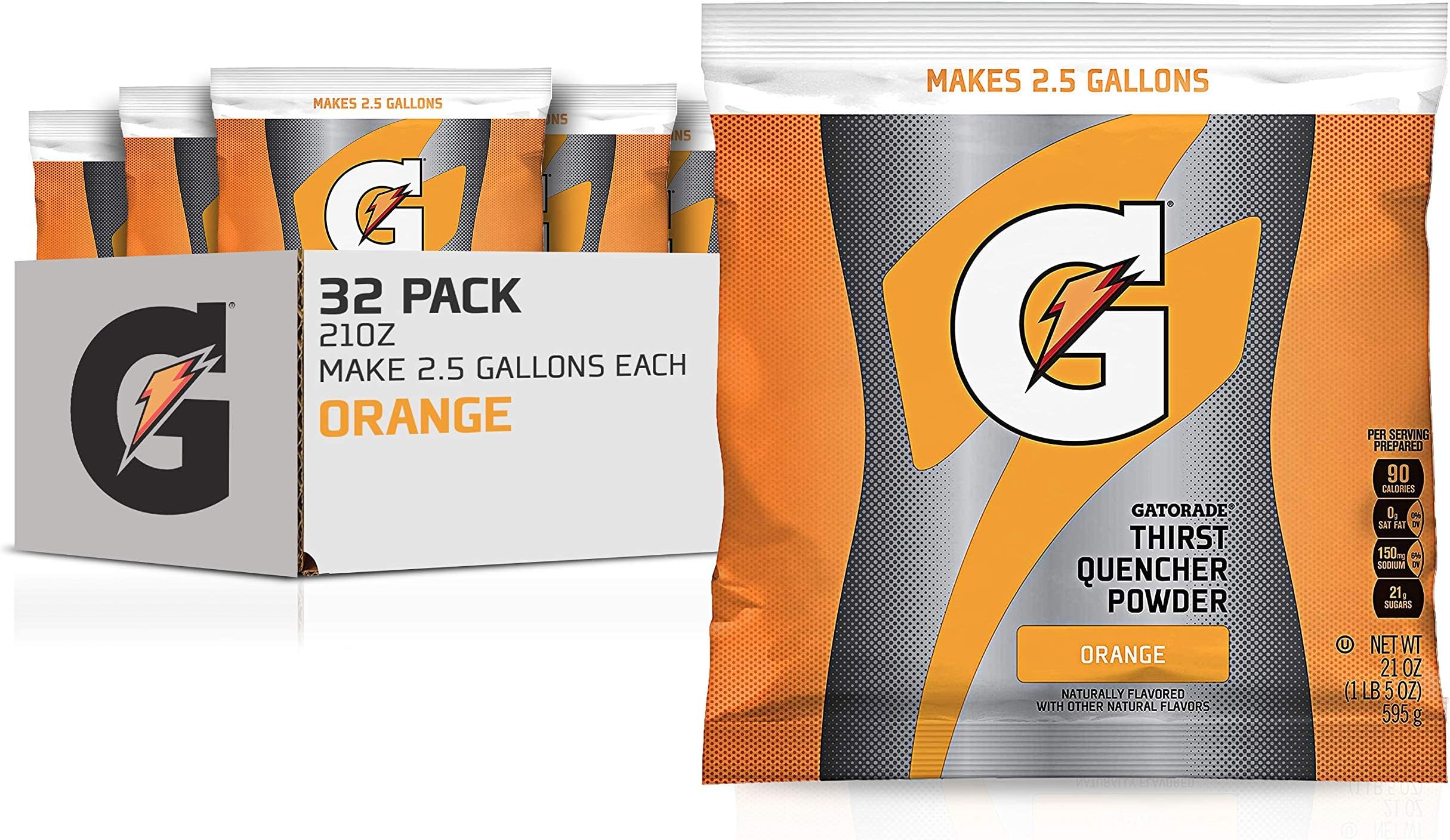 Amazon.com: Gatorade Powder Bag Orange, 21 Ounce (Pack of 32) : Health ...