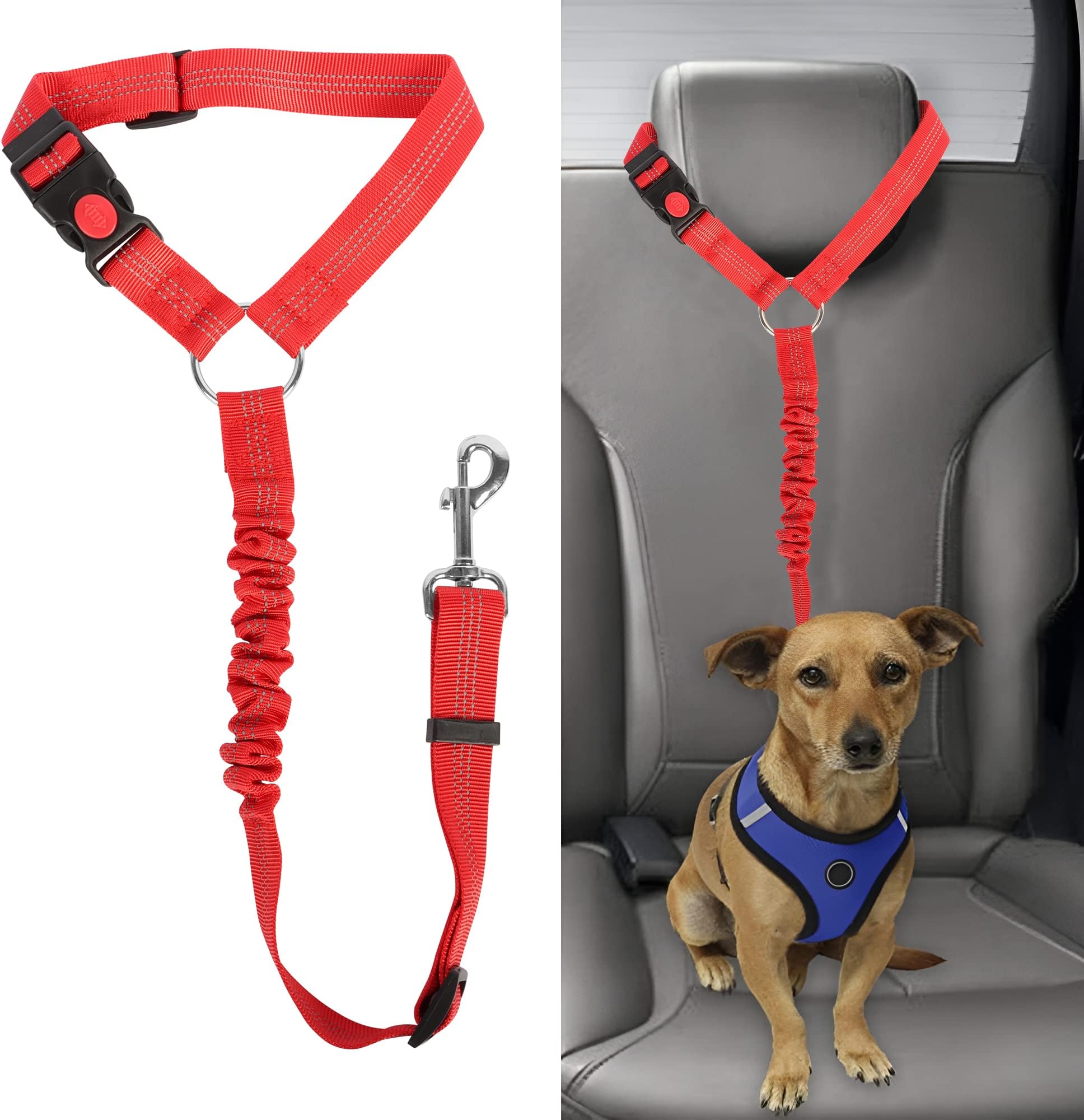 Gobuyer Dog Car Headrest Seat Belt 2 Pack for Pet Dogs Safety Harness ...