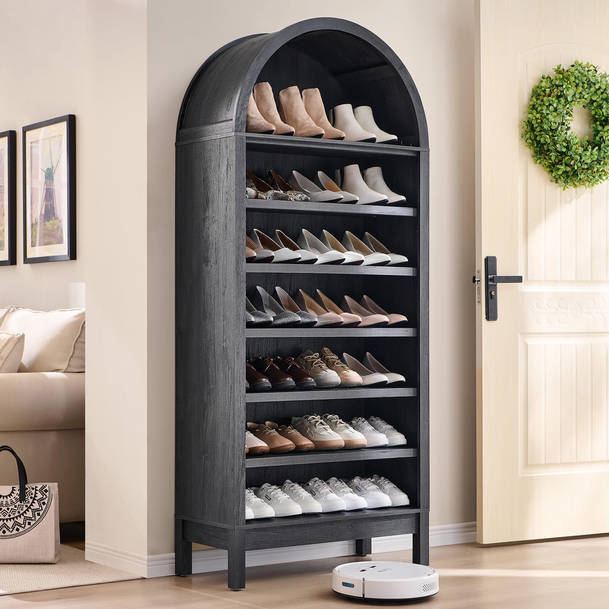Amazon.com: IFGET 71" Tall Arched Shoe Storage Cabinet, 7 Tiers 28 ...
