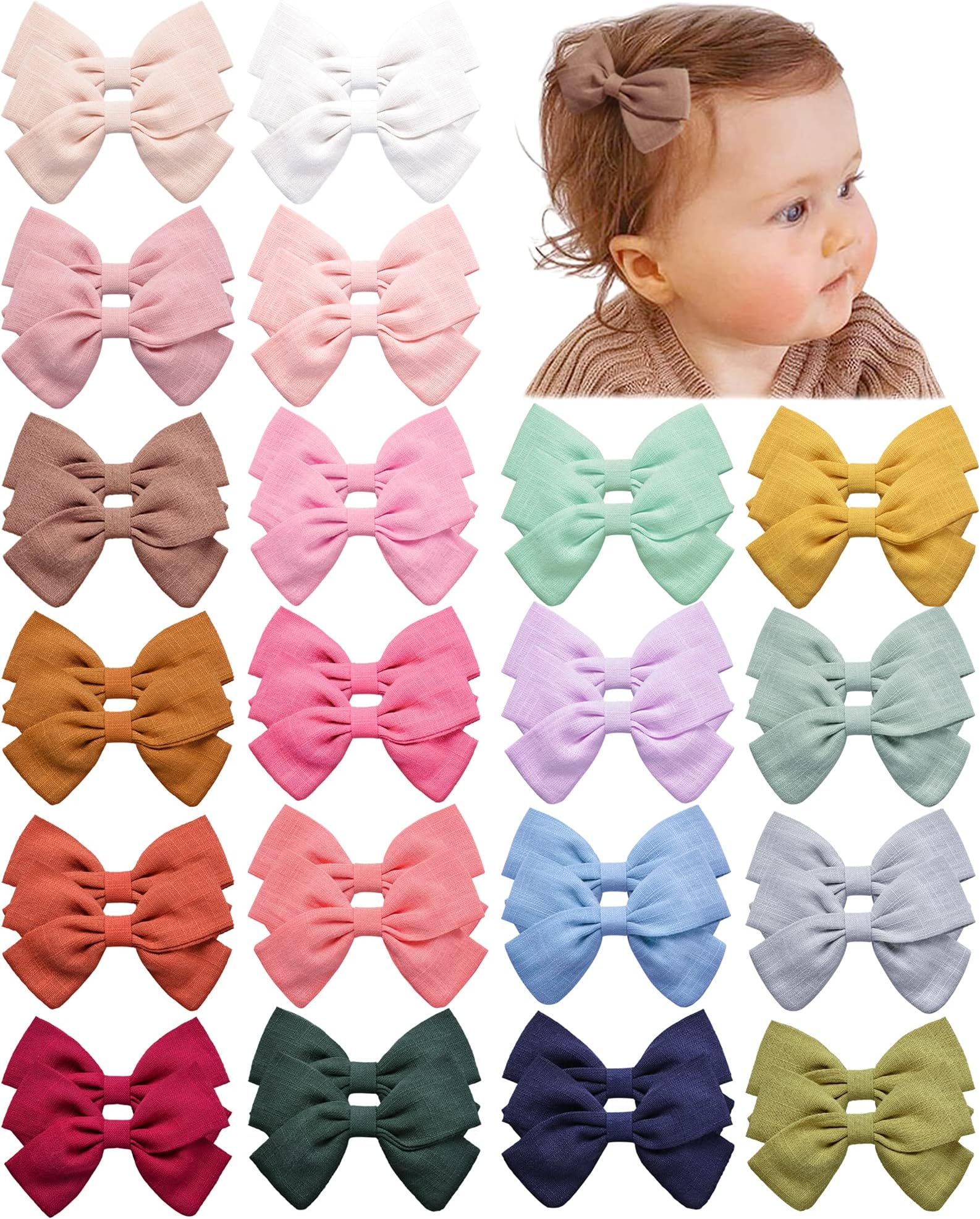 Amazon.com: Prohouse 40 Pieces Baby Girls Hair Bows Clips Hair ...