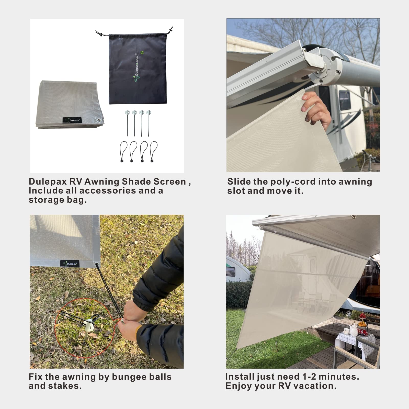 Snapklik.com : Dulepax RV Awning Shade Screen