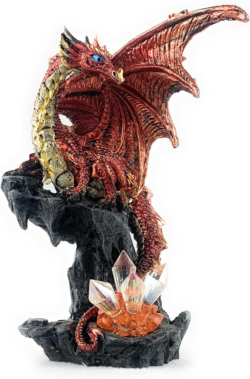Amazon.com: Ain’t It Nice Dragon Statue On Rock Guarding Crystals ...