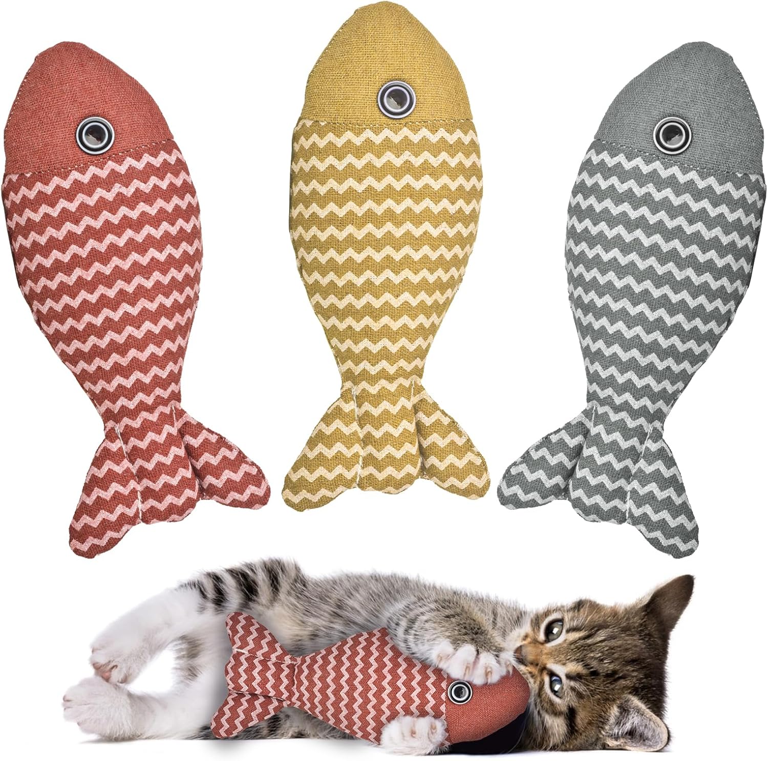 Amazon.com : AccEncyc 3Pcs Cat Toys - Fish, Catnip, Interactive & Exercise Toys for Indoor Cats ...