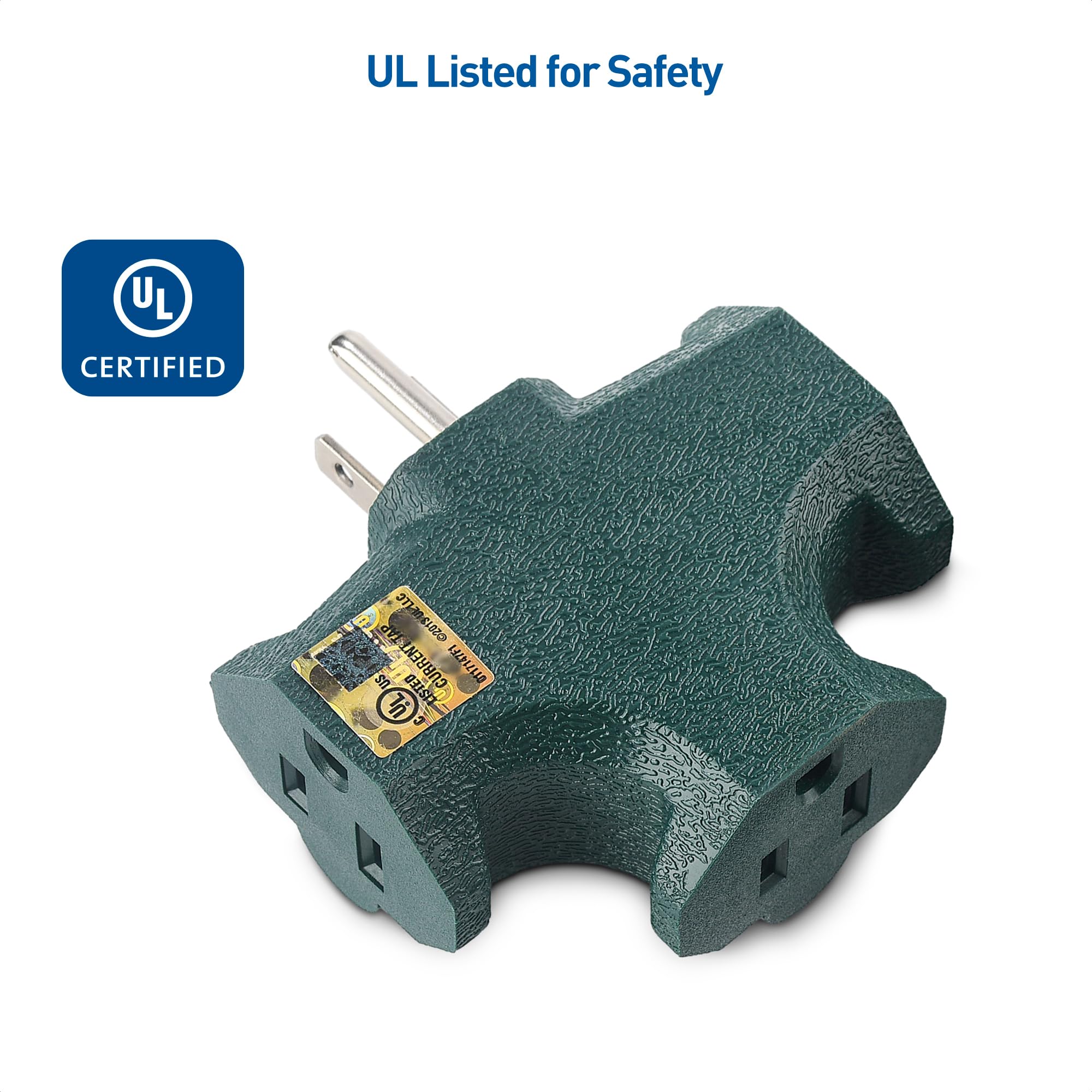 Snapklik.com : UL Listed Cable Matters 3-Pack 3 Way Plug Adapter 15A ...