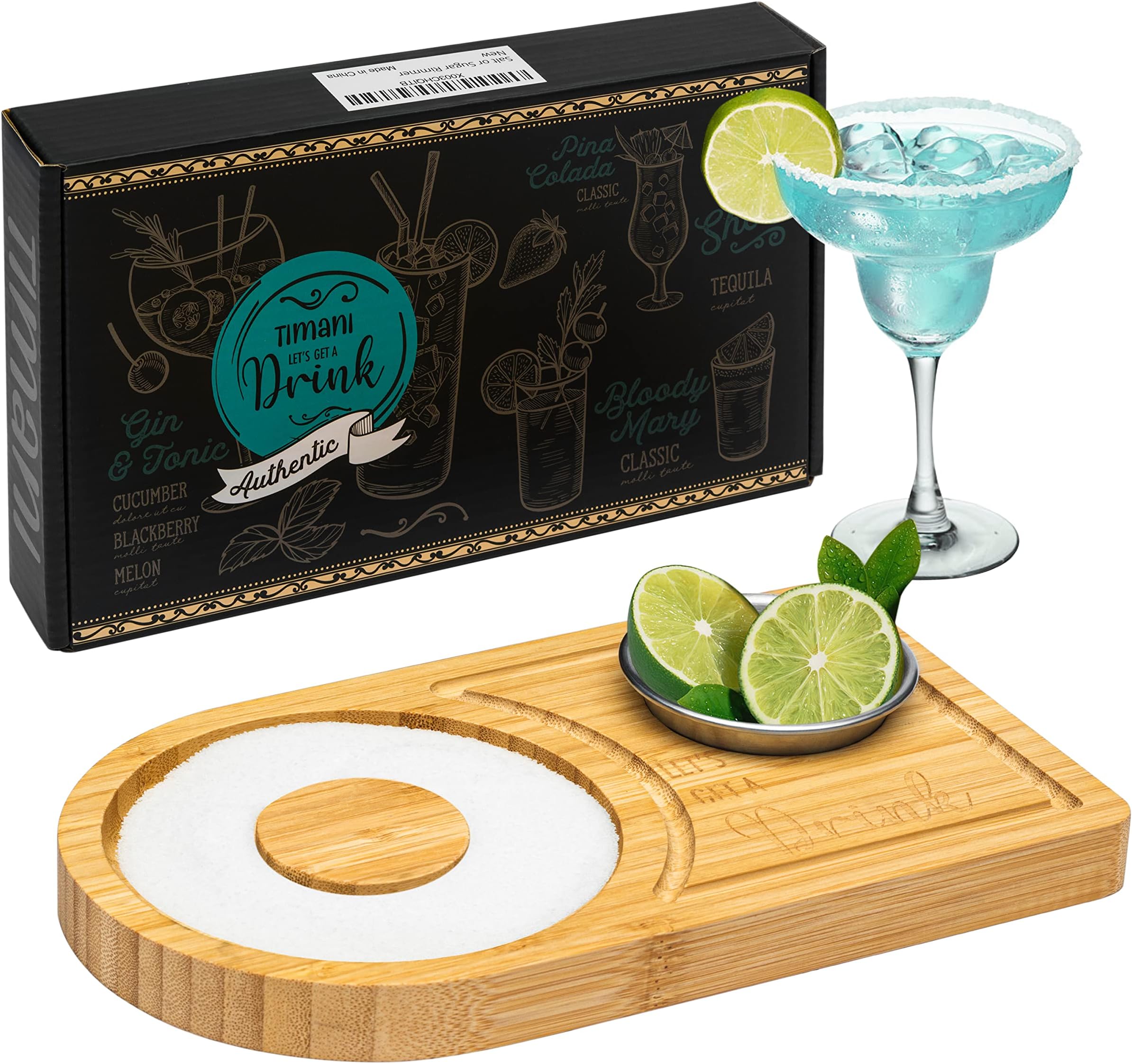 Amazon.com | Unna Margarita Salt Rimmer Set - Large Acacia Bar Salt and ...