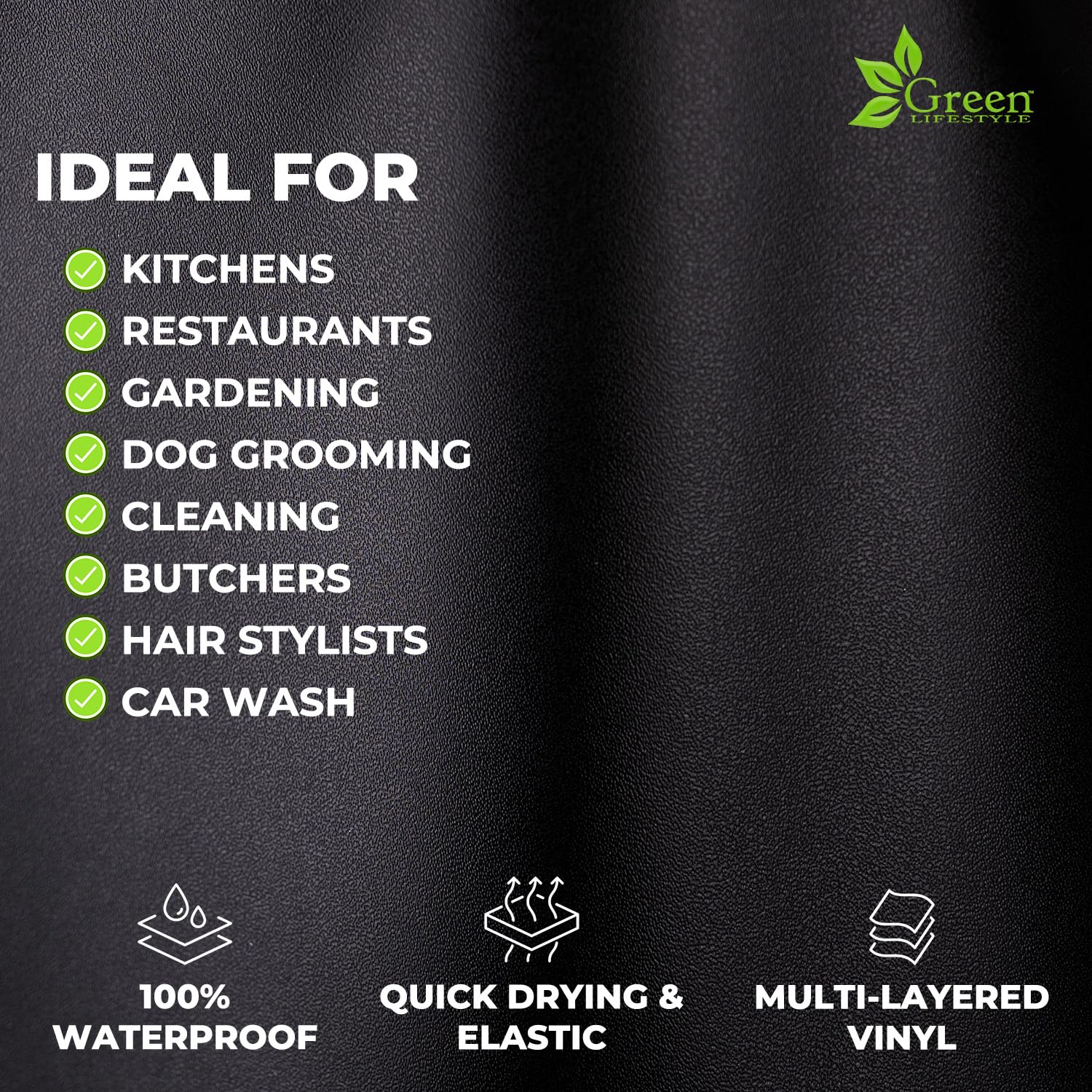 Snapklik.com : GREEN LIFESTYLE 2 Pack Waterproof Rubber Vinyl Apron ...