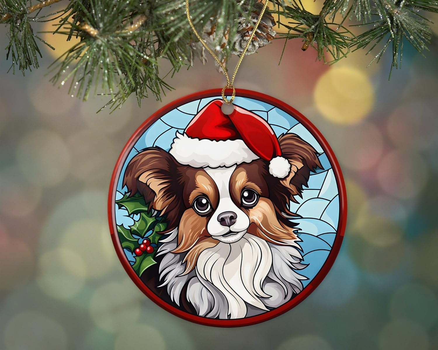 Amazon.com: HKDesignGift Papillon Christmas Stained Glass Ceramic ...