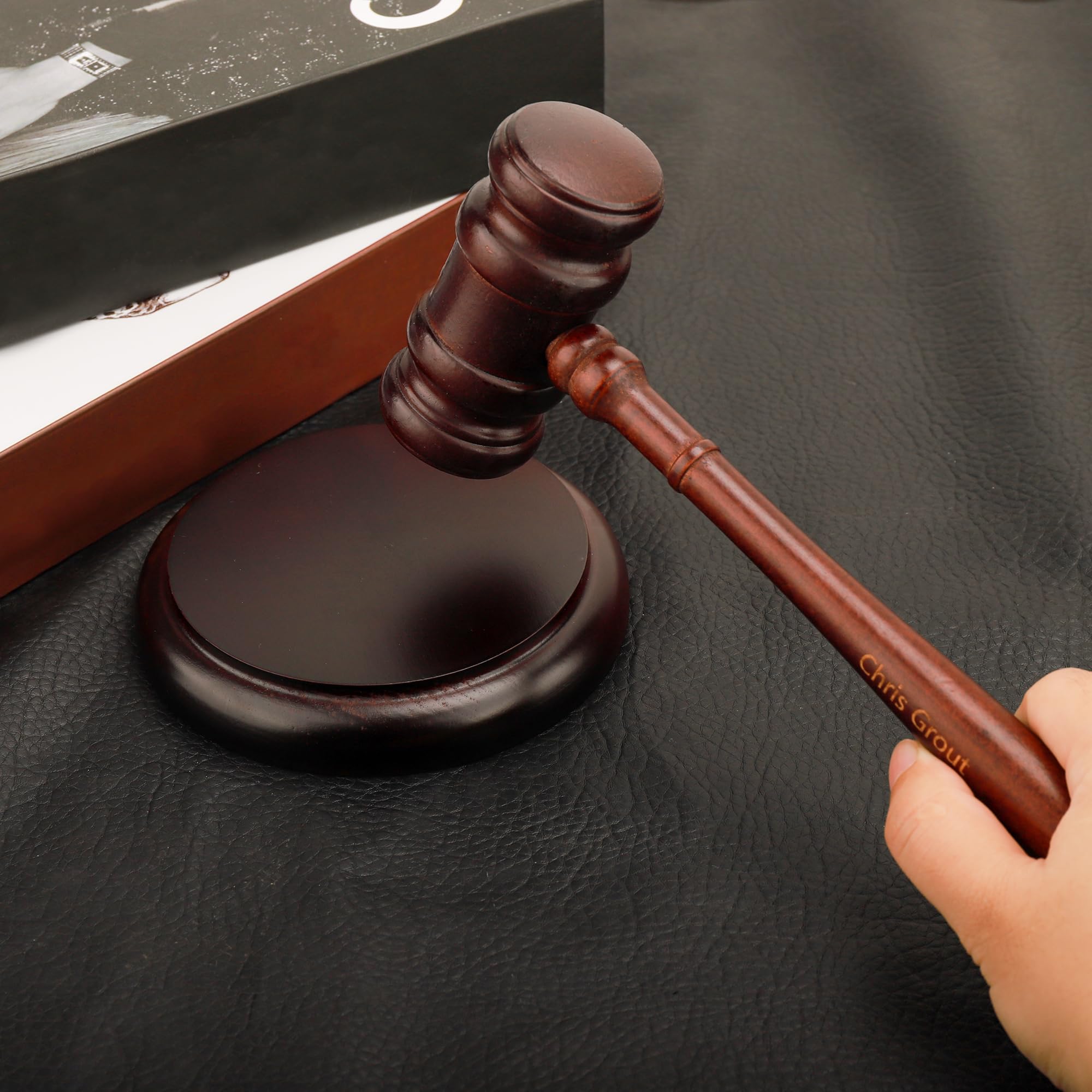 Personalized Wooden Gavel & Sound Block Set - Custom Engraved Judge ...