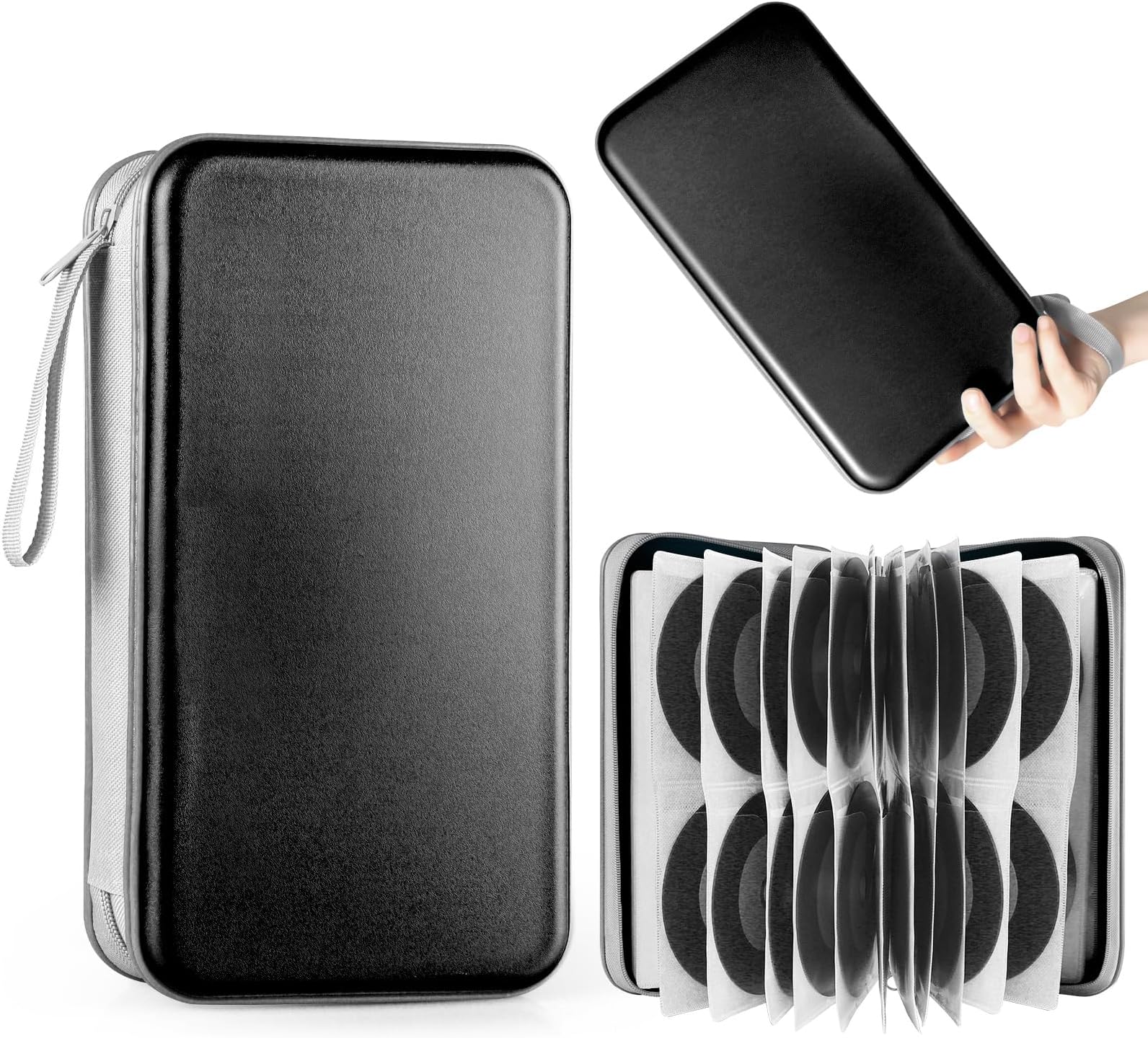 Amazon.com: VKheroKV CD/DVD Case Holders Wallet Hard Plastic DVD Disc ...