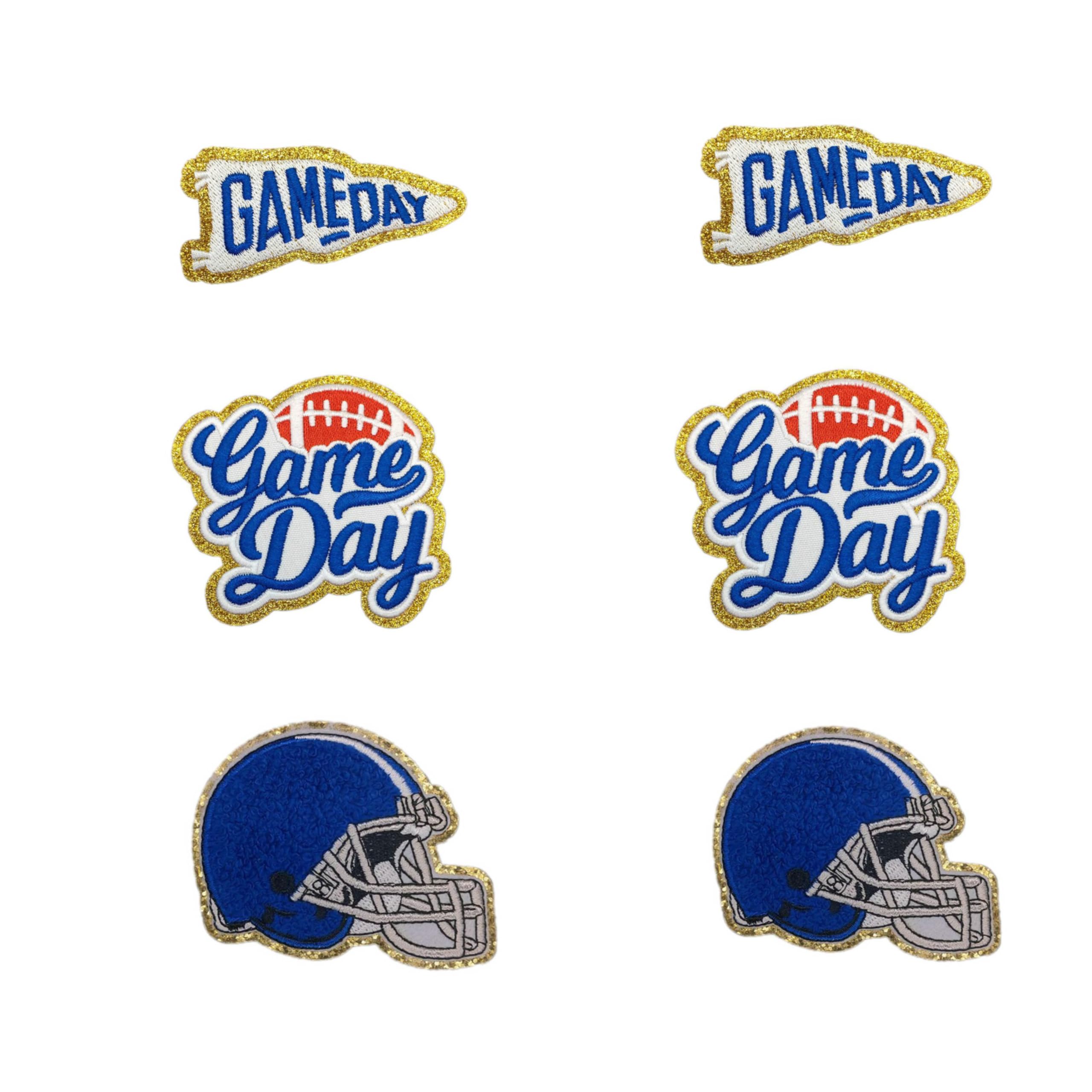 Amazon.com: Game Day Embroidered Iron-On Patches Football Helmets ...