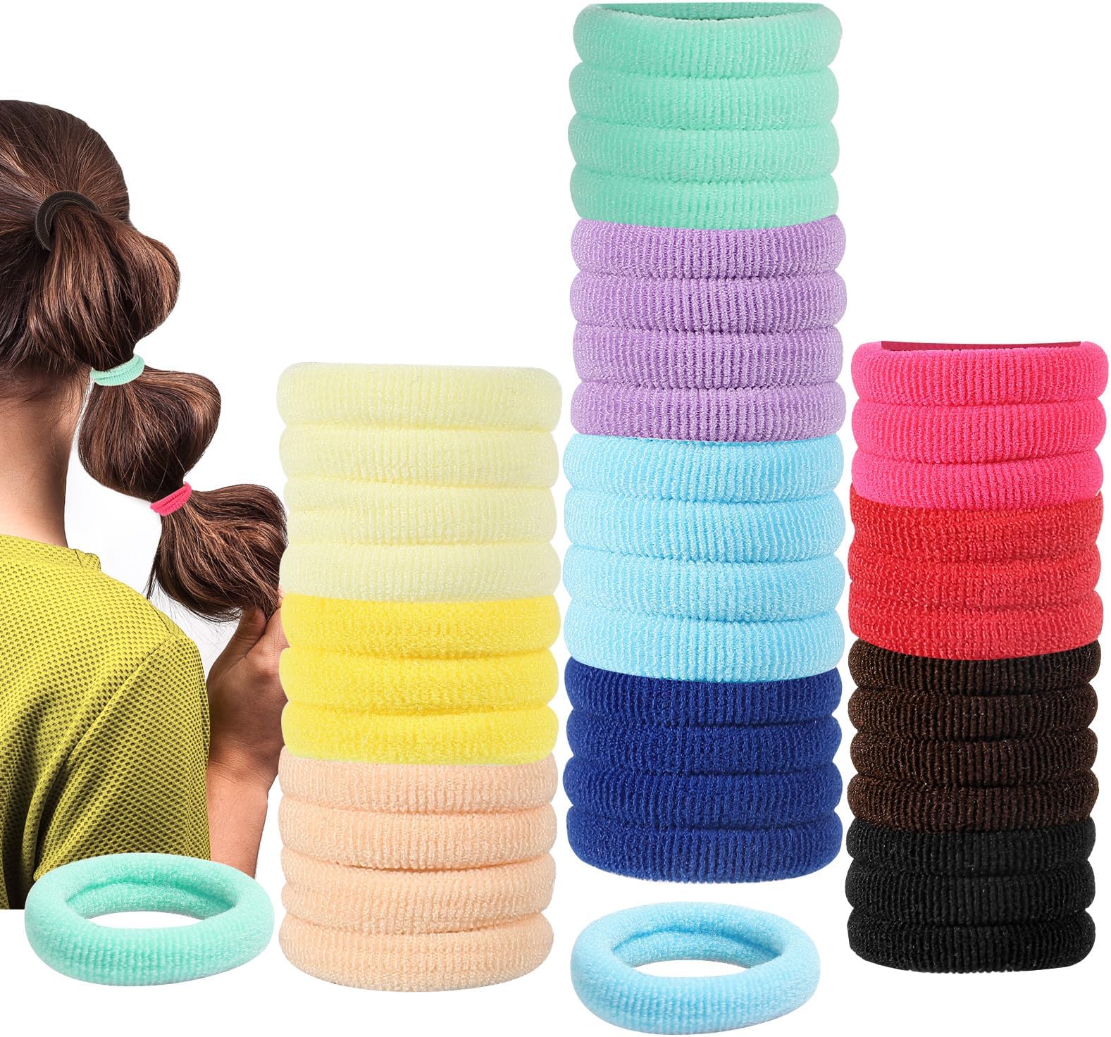 Amazon.com : 150 Pack Soft Seamless Elastic Hair Ties for Toddlers and ...