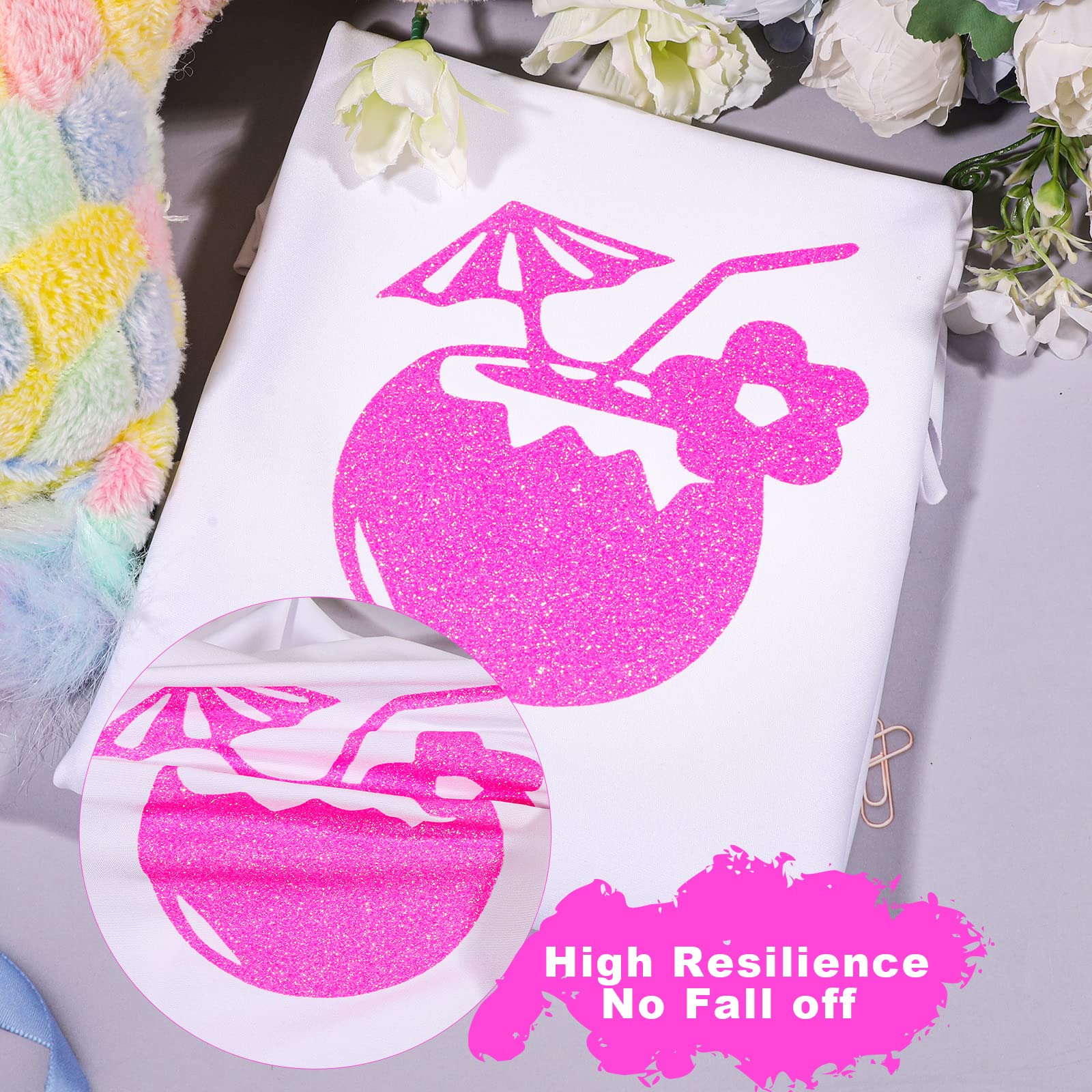 Snapklik.com : GIRAFVINYL Hot Pink Glitter Heat Transfer Vinyl