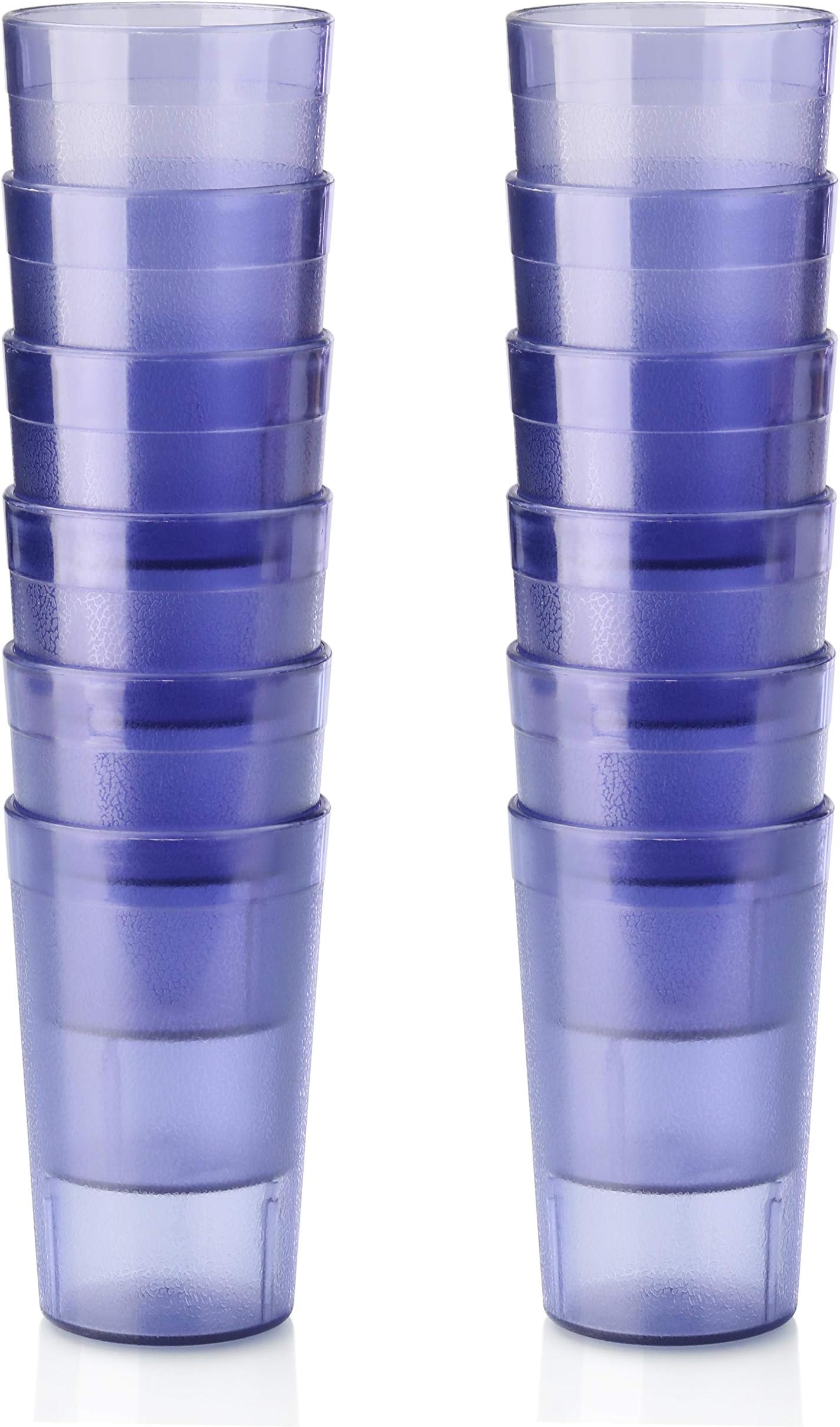 Amazon.com | JOYSIP Stackable Hammered Plastic Tumbler Acrylic Glasses ...