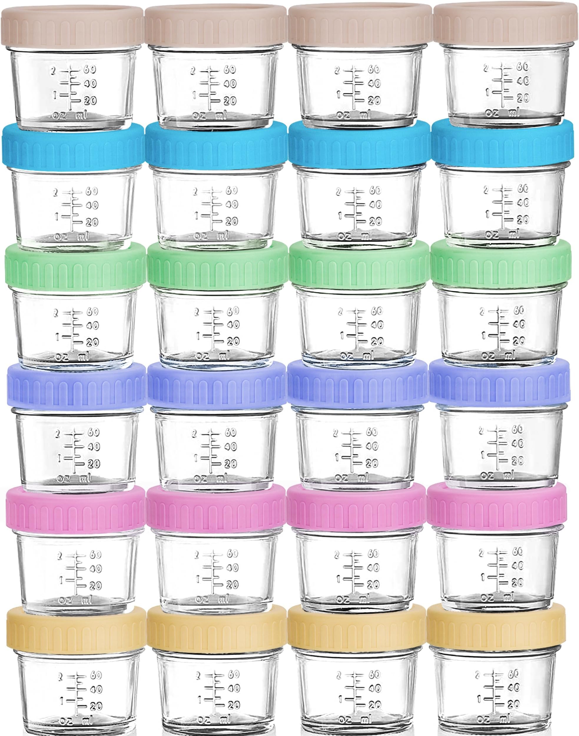 Amazon.com: DIMBRAH Baby Food Storage Containers -24pcs, 4oz Reusable ...