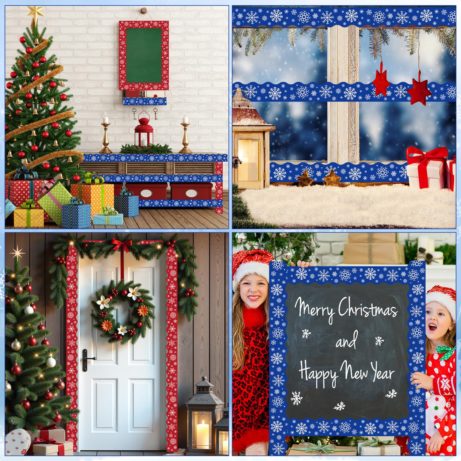 Snapklik.com : 2 Rolls Winter Snowflake Bulletin Board Borders, 65.6 Ft ...