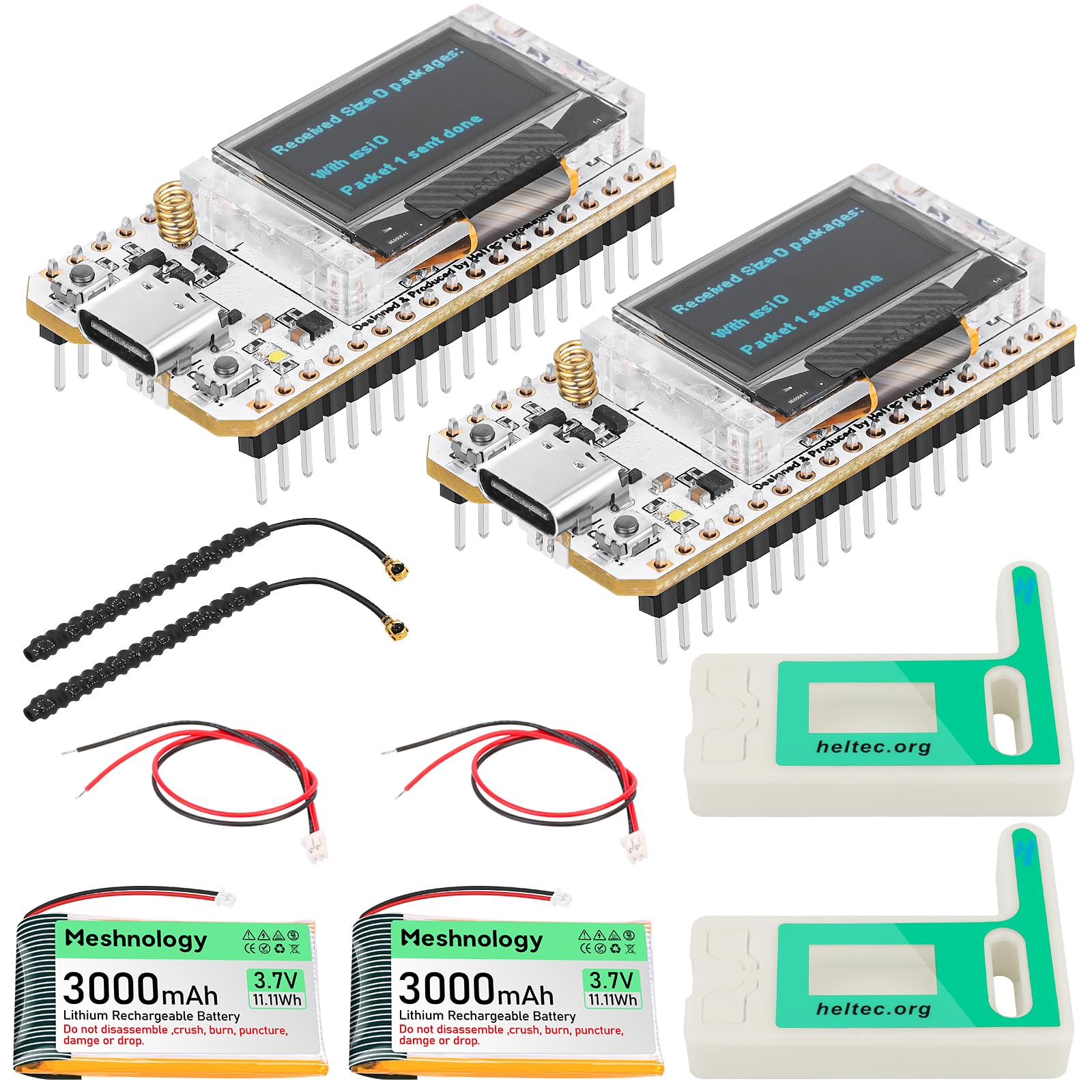 Heltec V3 Case ESP32 LoRa V3 Development Board + 3.7V 3000mAh Battery ...