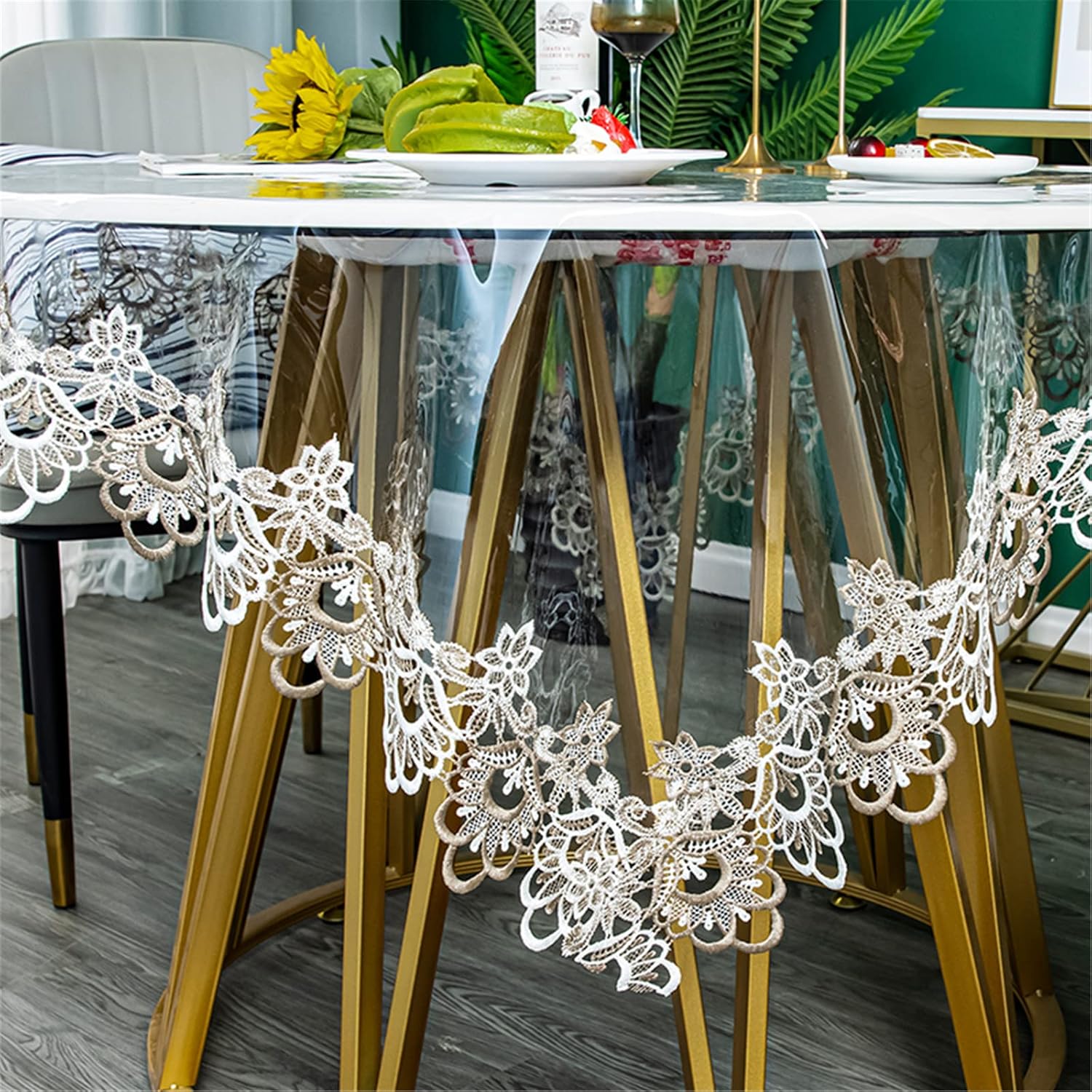 Amazon.com: Plastic Clear Round Tablecloth Vinyl PVC Waterproof ...