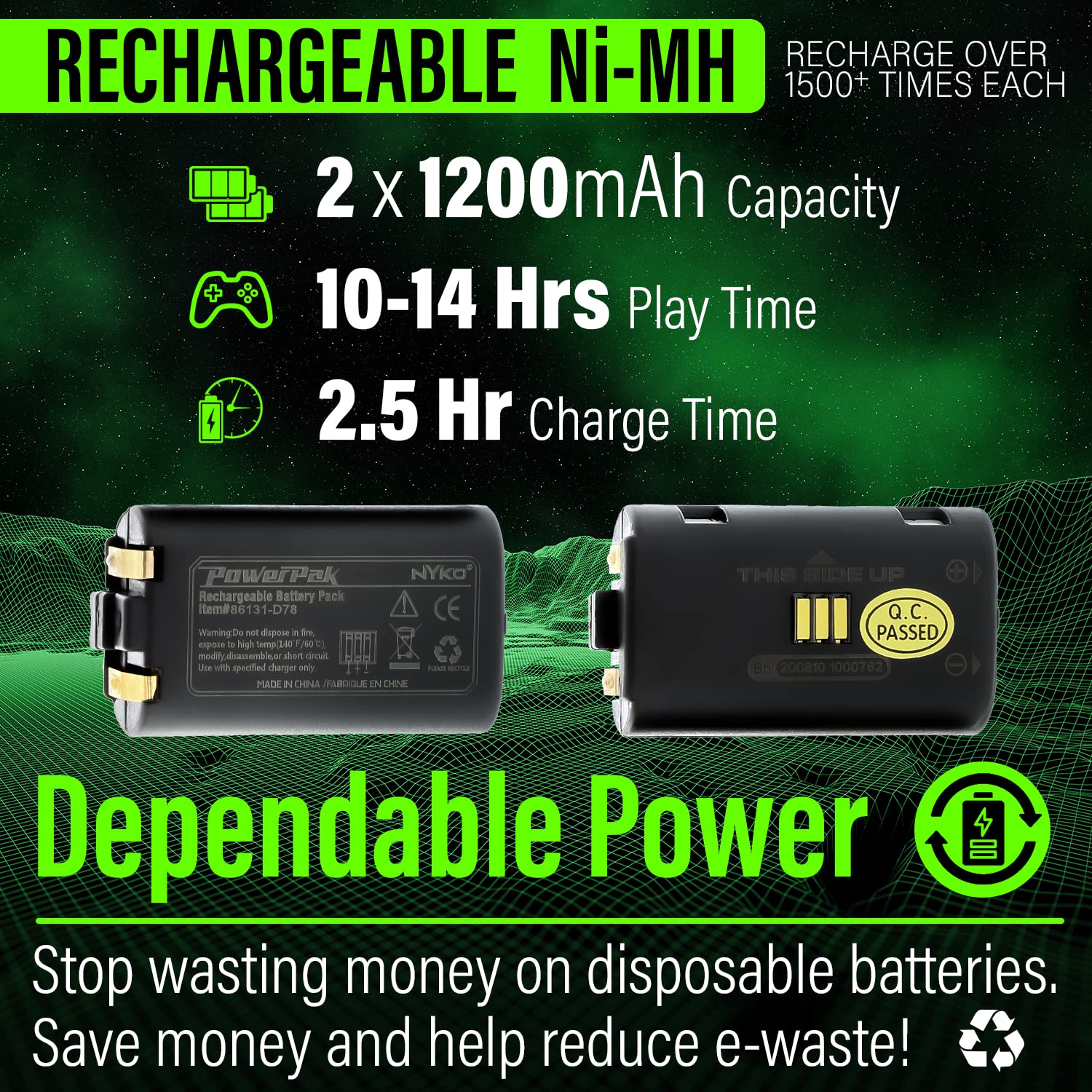 Snapklik.com : Nyko Xbox One Power Kit Plus - Rechargeable Battery Kit