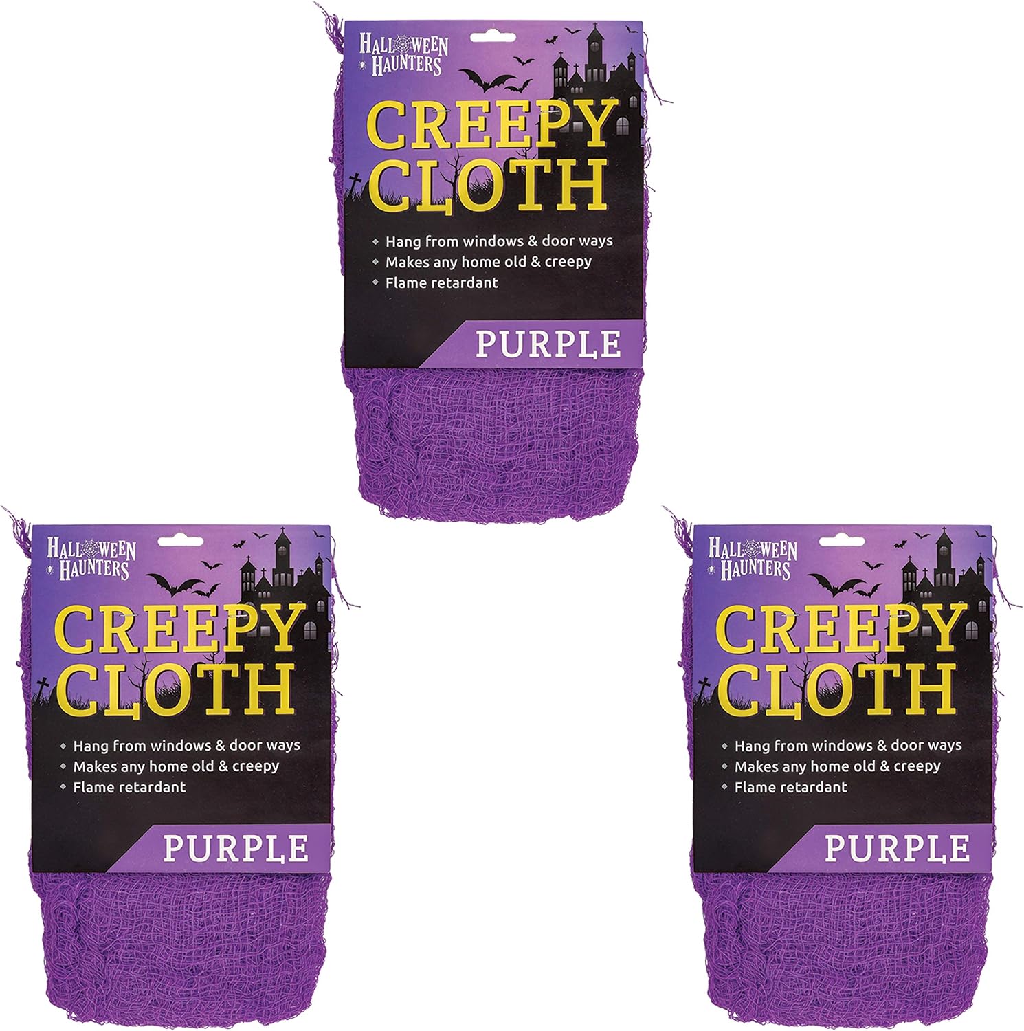 Amazon.com: Halloween Haunters Purple Freaky Loose Weave Creepy Cloth ...