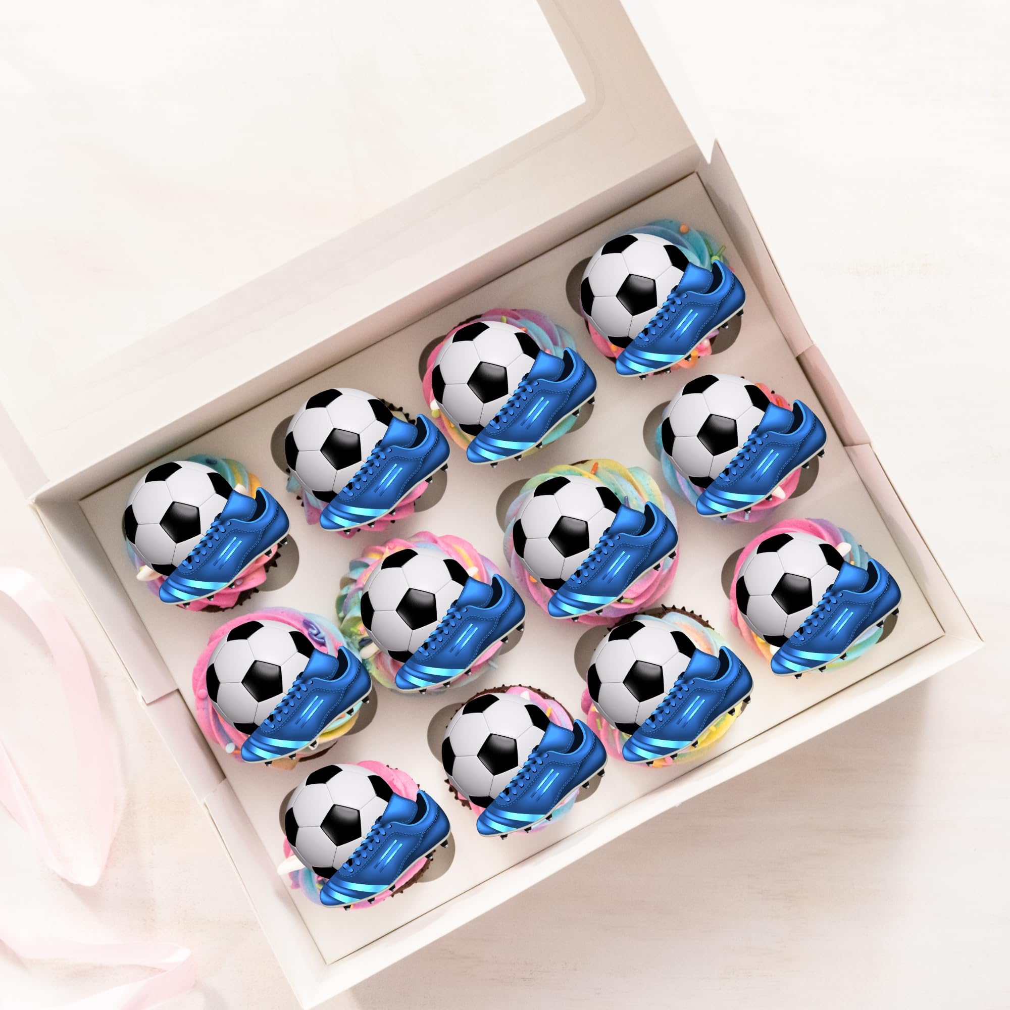 AK Giftshop Football And Boot - Edible Cupcake Toppers/Cake Decorations ...