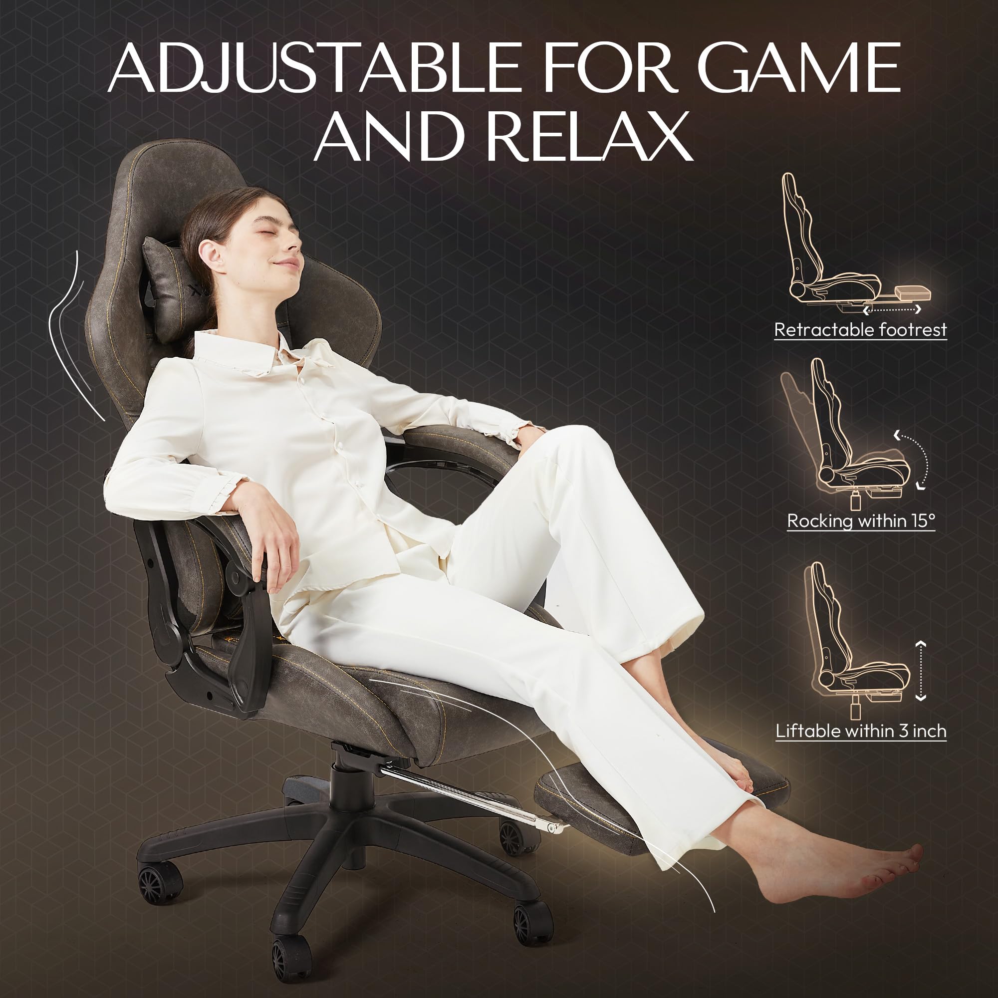 Gaming Chair Downix Dowinx Gaming Chair Ergonomic Racing Style Recliner ...